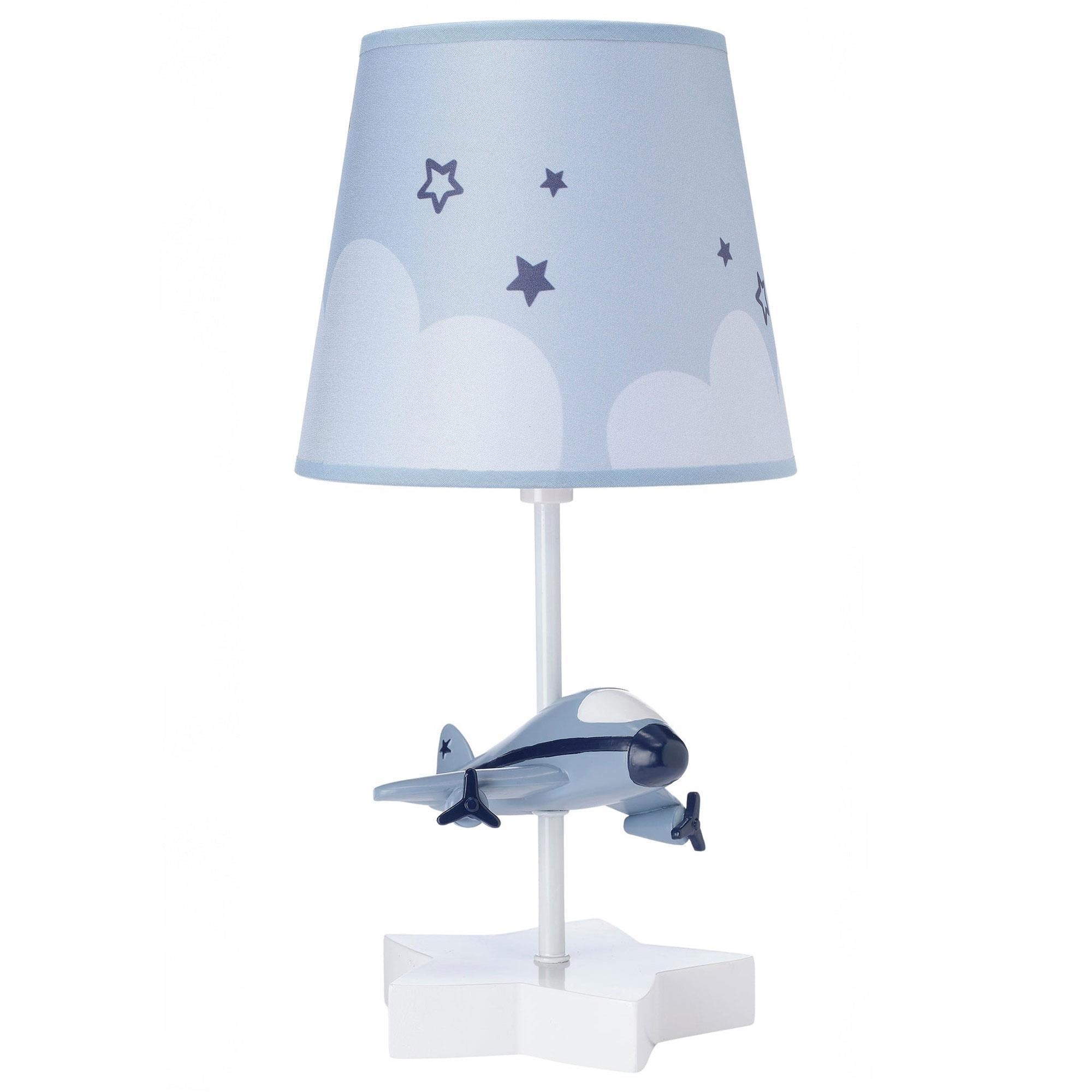 Lambs and Ivy Little Aviator Table Lamp with Shade and Bulb in White