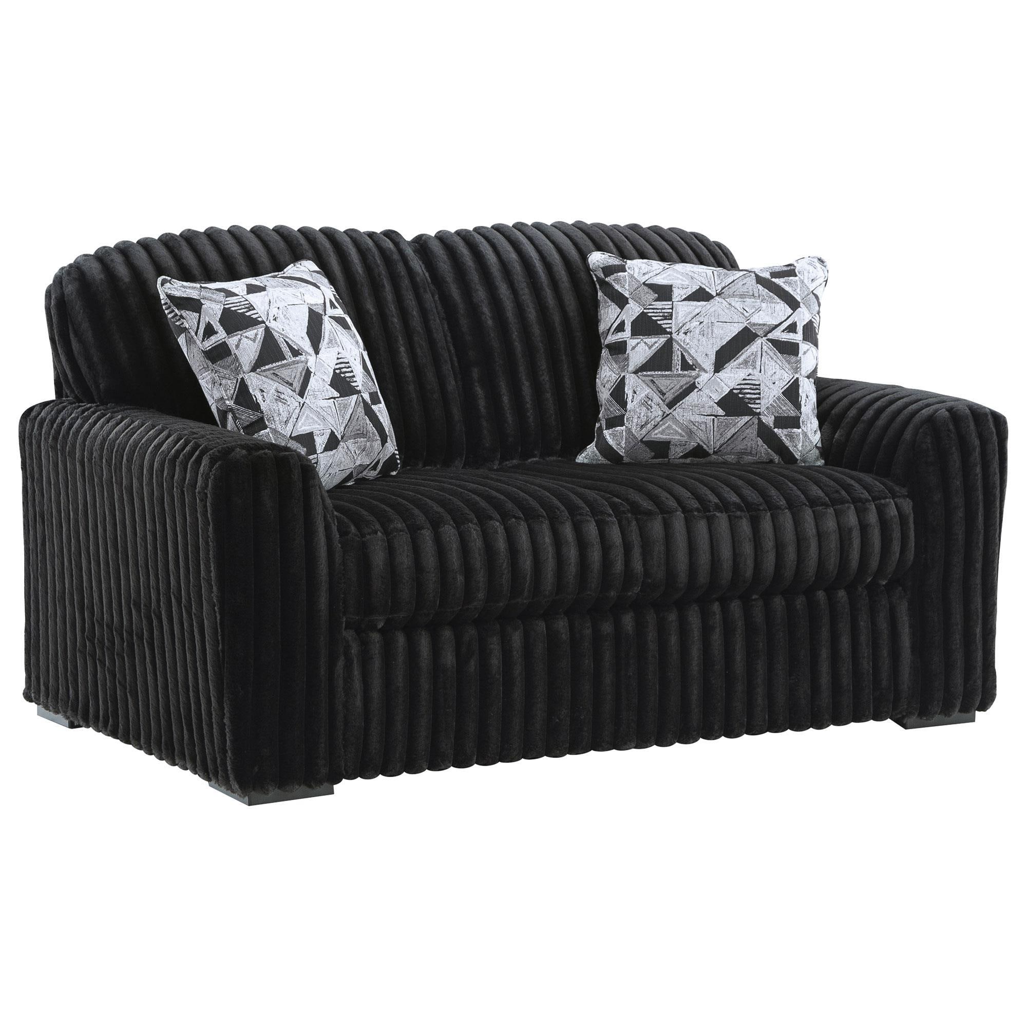 Ashley Midnight-Madness Stationary Loveseat in Onyx