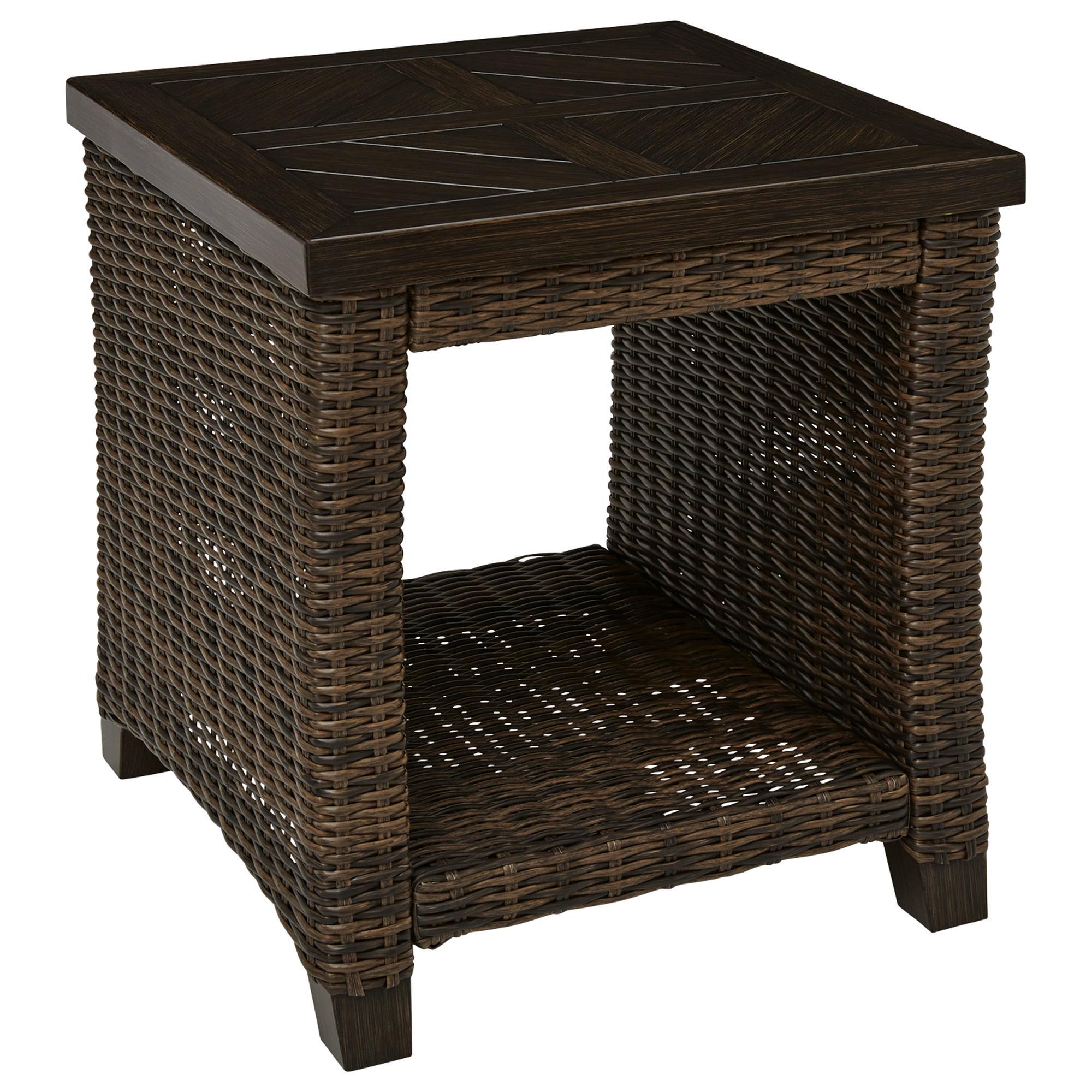 Ashley Monterey Point Square End Table in Dark Brown