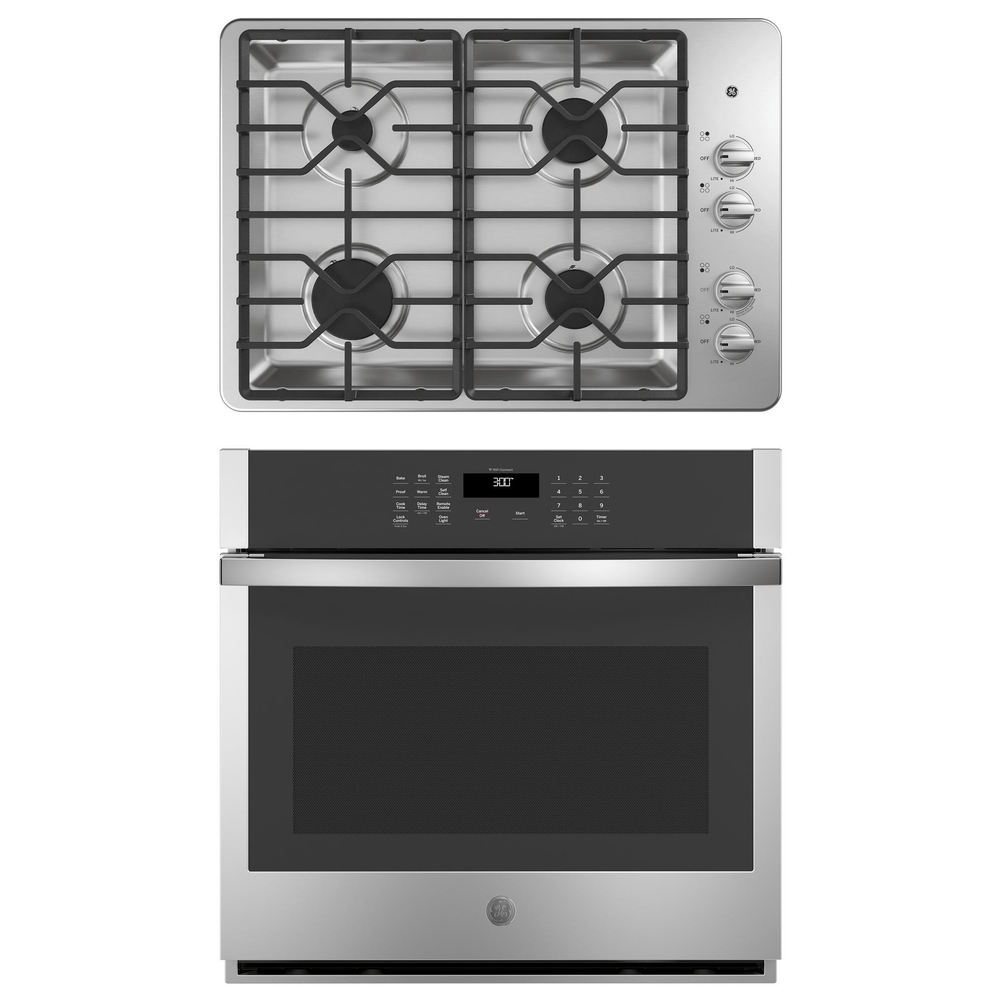 GE Appliances 2-Piece Kitchen Package with 30" Smart Built-In Single ...