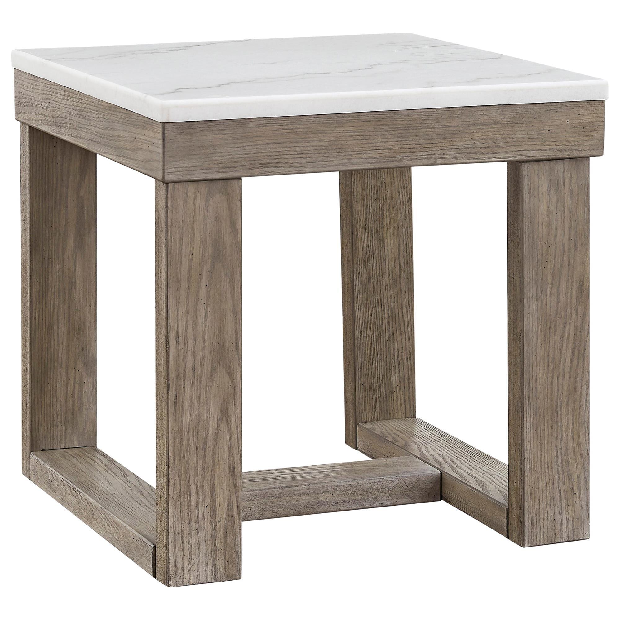 Ashley Loyaska End Table in Grayish Brown and Ivory