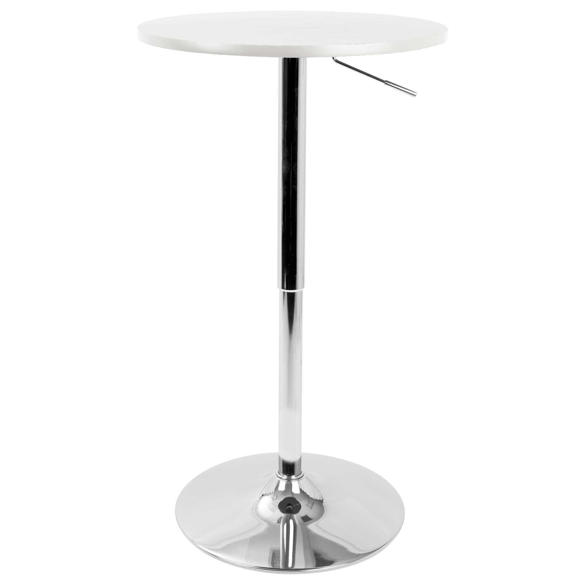 Lumisource Adjustable Bar Table in White and Chrome | NFM