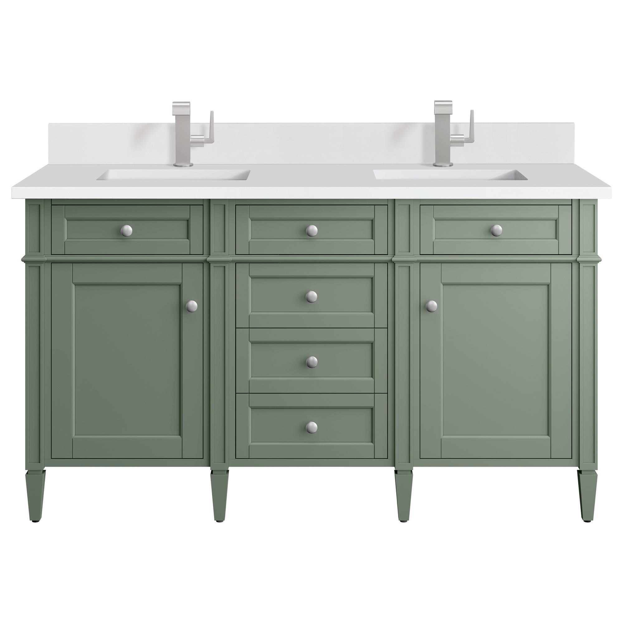 James Martin Vanities Brittany 60" Double Bathroom Vanity in Smokey ...