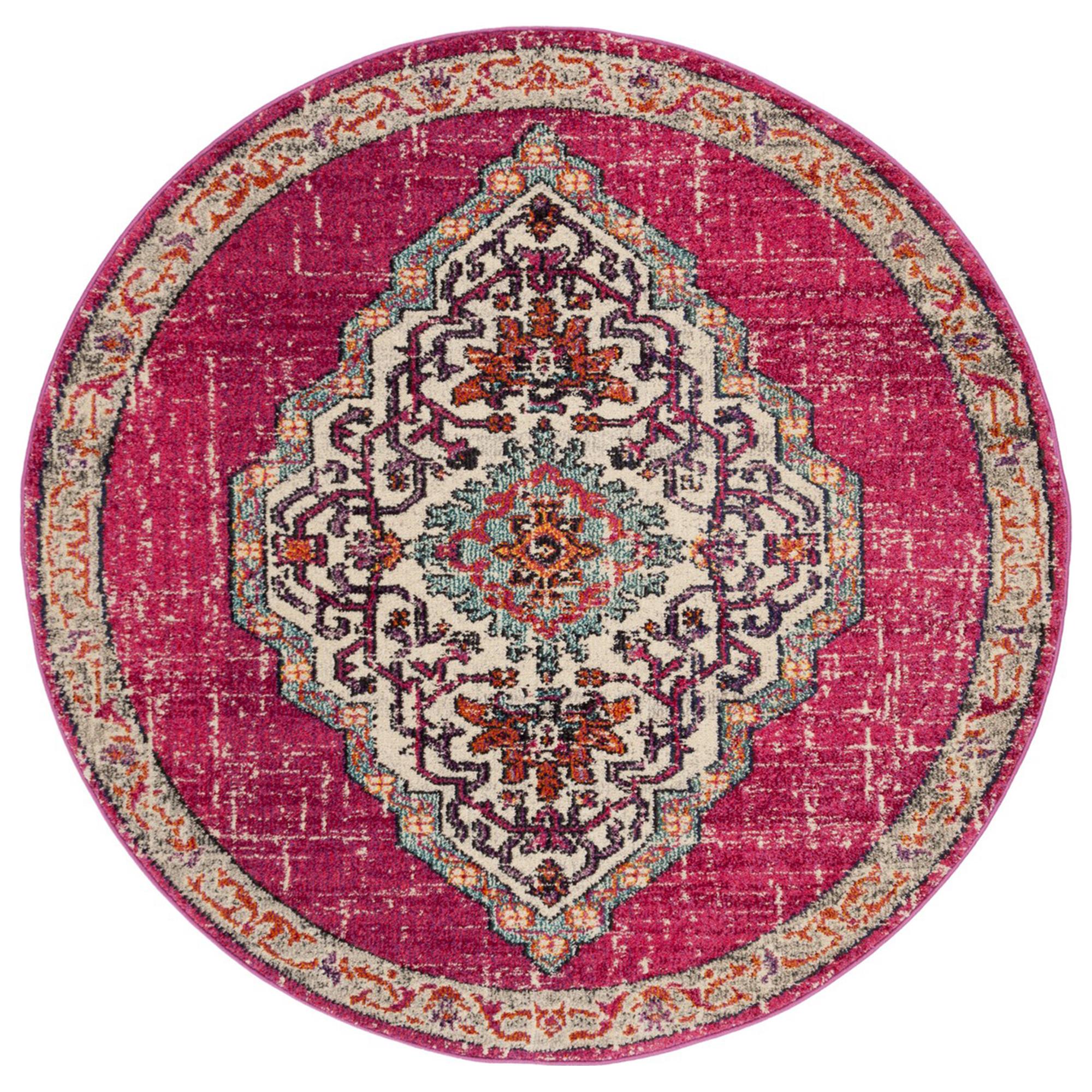 Safavieh Monaco MNC254D 5' Round Pink Area Rug