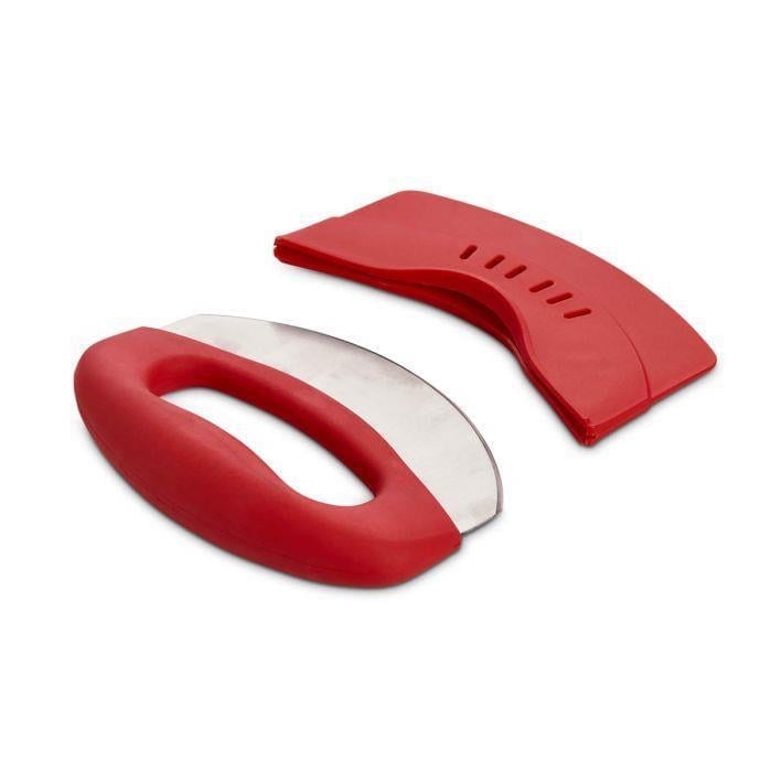 HIC Kitchen Soft-Grip Rocking Salad and Herb Chopper in Dark Red