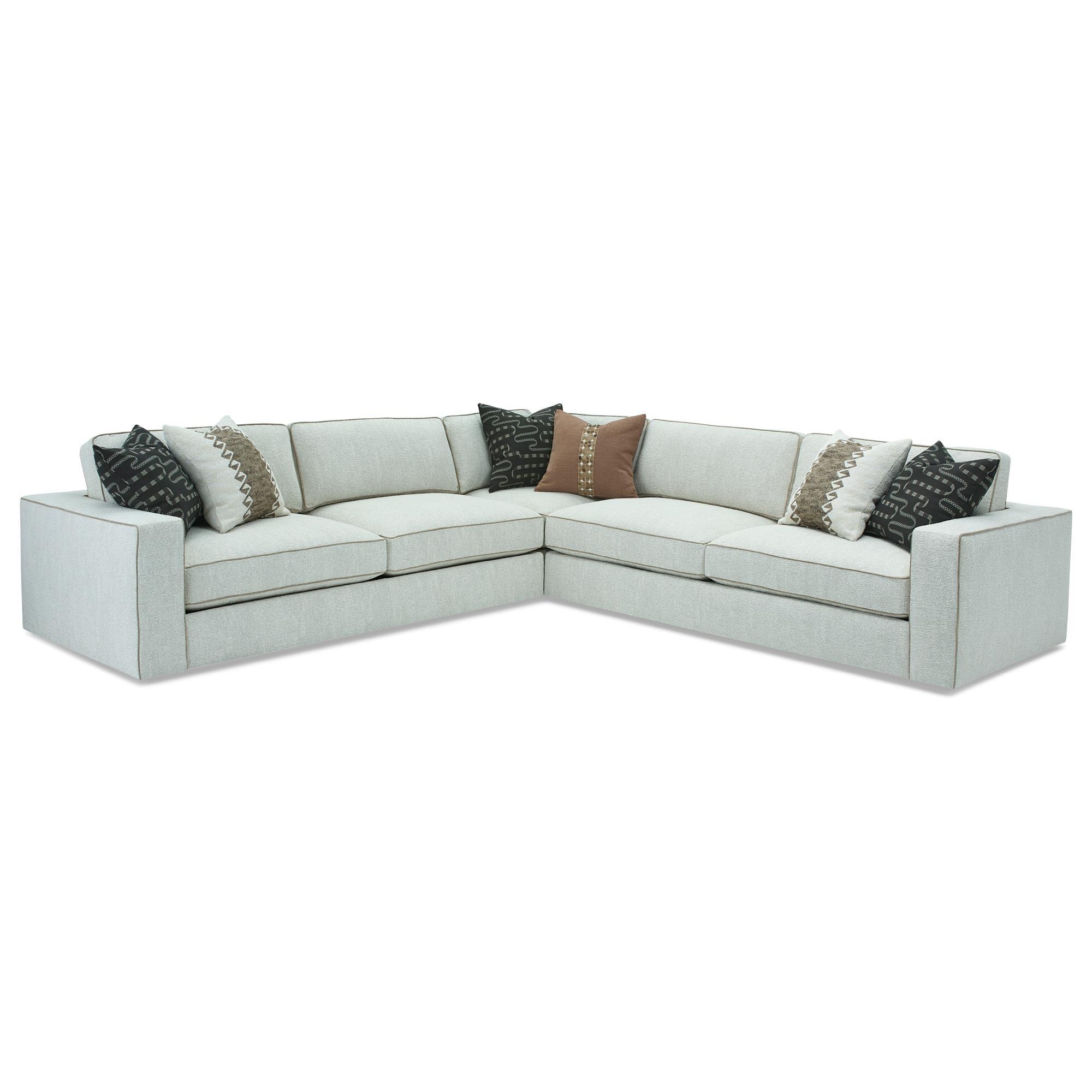 Massoud Furniture Max 3-Piece Stationary L-Shaped Sectional in Frey Oat