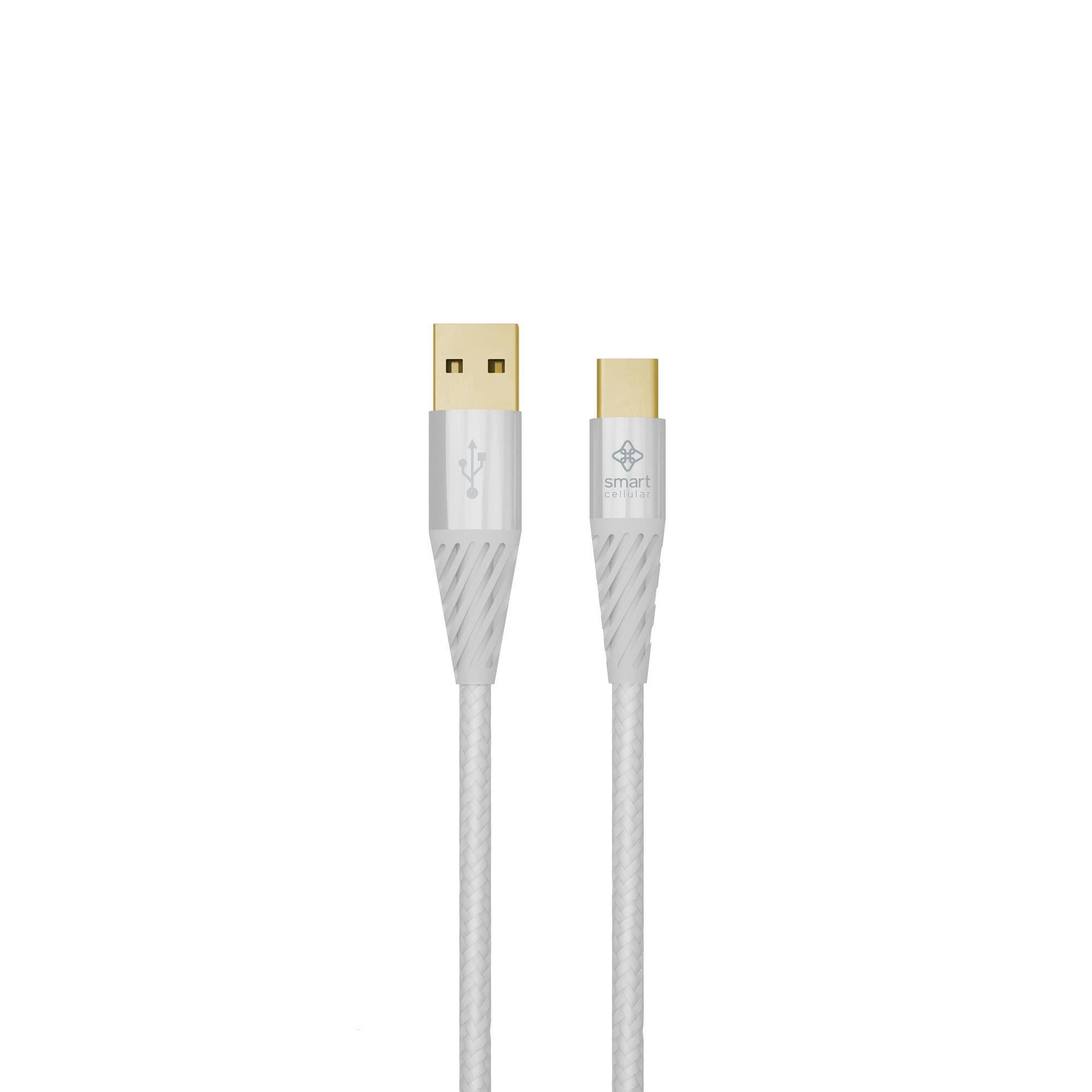 POM Gear 24K Hyperspeed Premium 24K Gold 6FT Type C Charging Cable - Silver