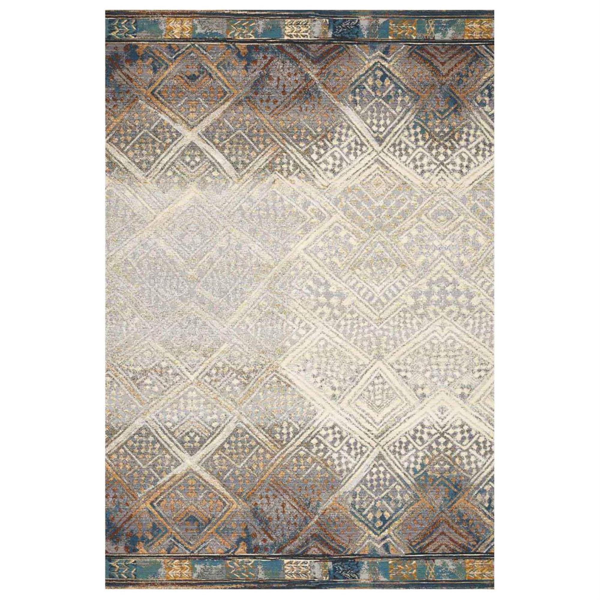 Loloi Mika 6'7" x 9'4" Ivory and Mediterranean Area Performance Rug