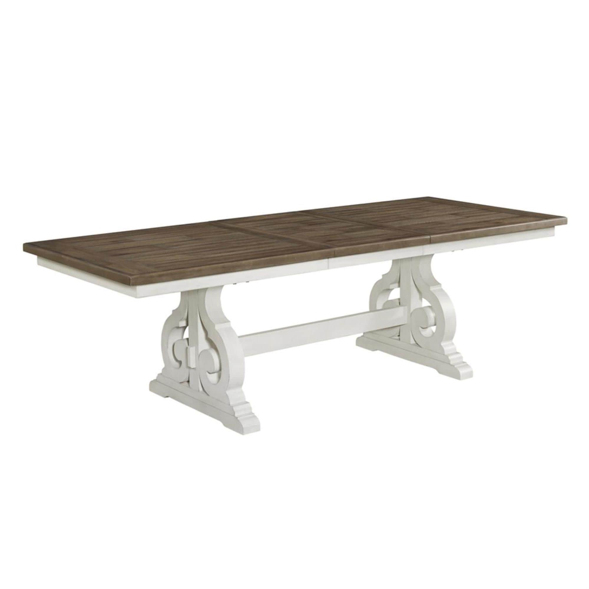 Hawthorne Furniture Drake 40 X 76-98" Trestle Table in Rustic White ...