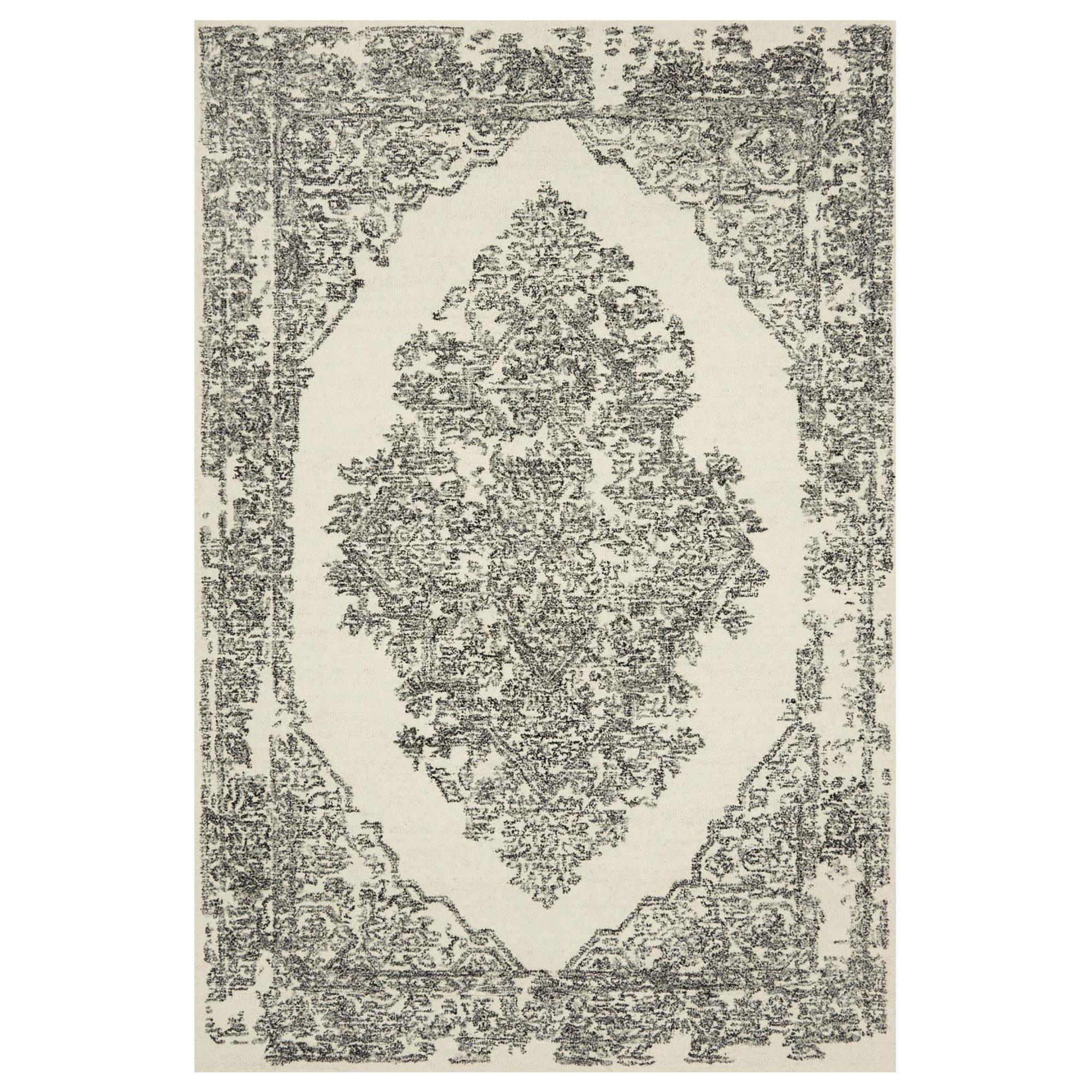 Magnolia Home Annie ANN-02 8'6" x 12' White and Black Area Rug | Shop NFM