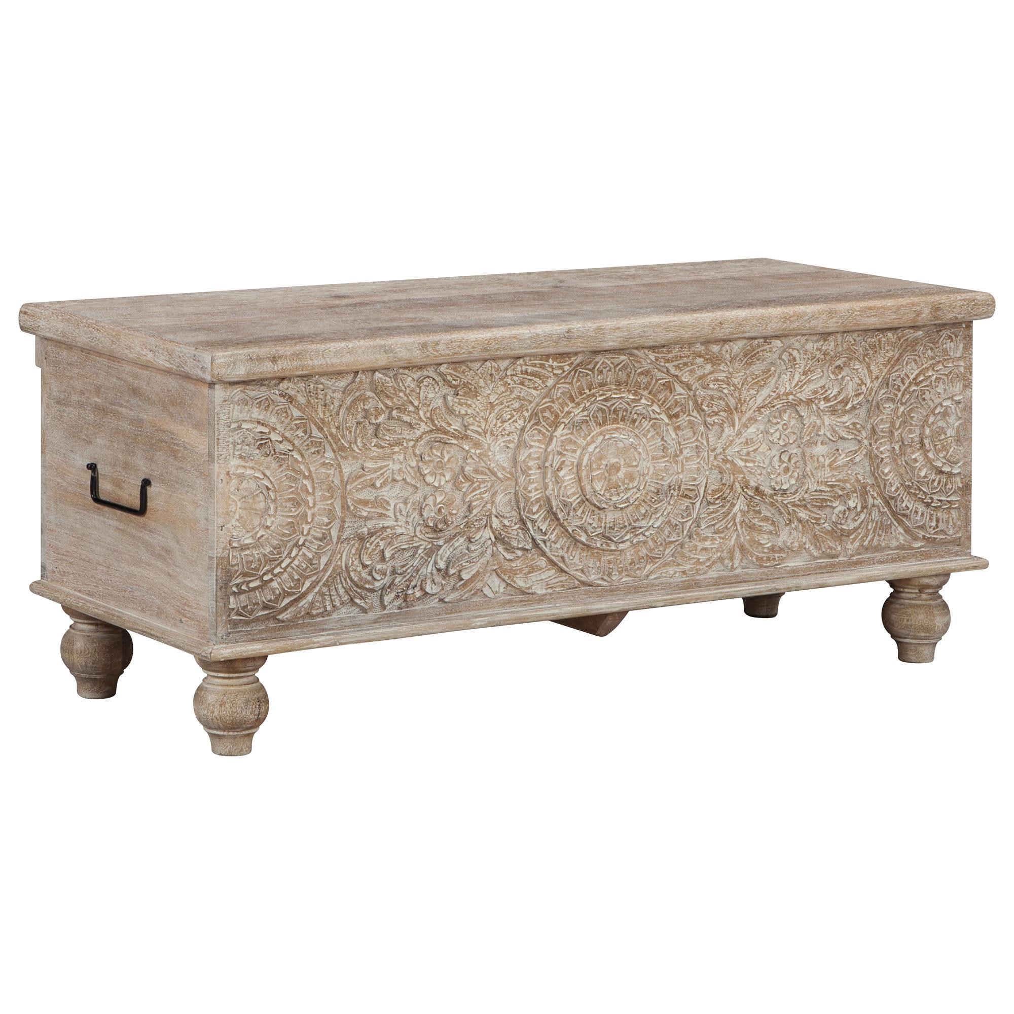 Ashley Fossil Ridge Storage Bench in Antique White