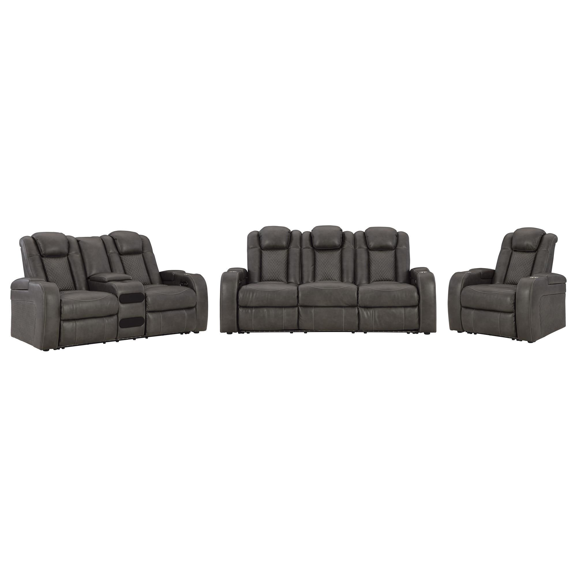 Ashley Fyne-Dyme 3-Piece Power Reclining Living Room Set in Shadow