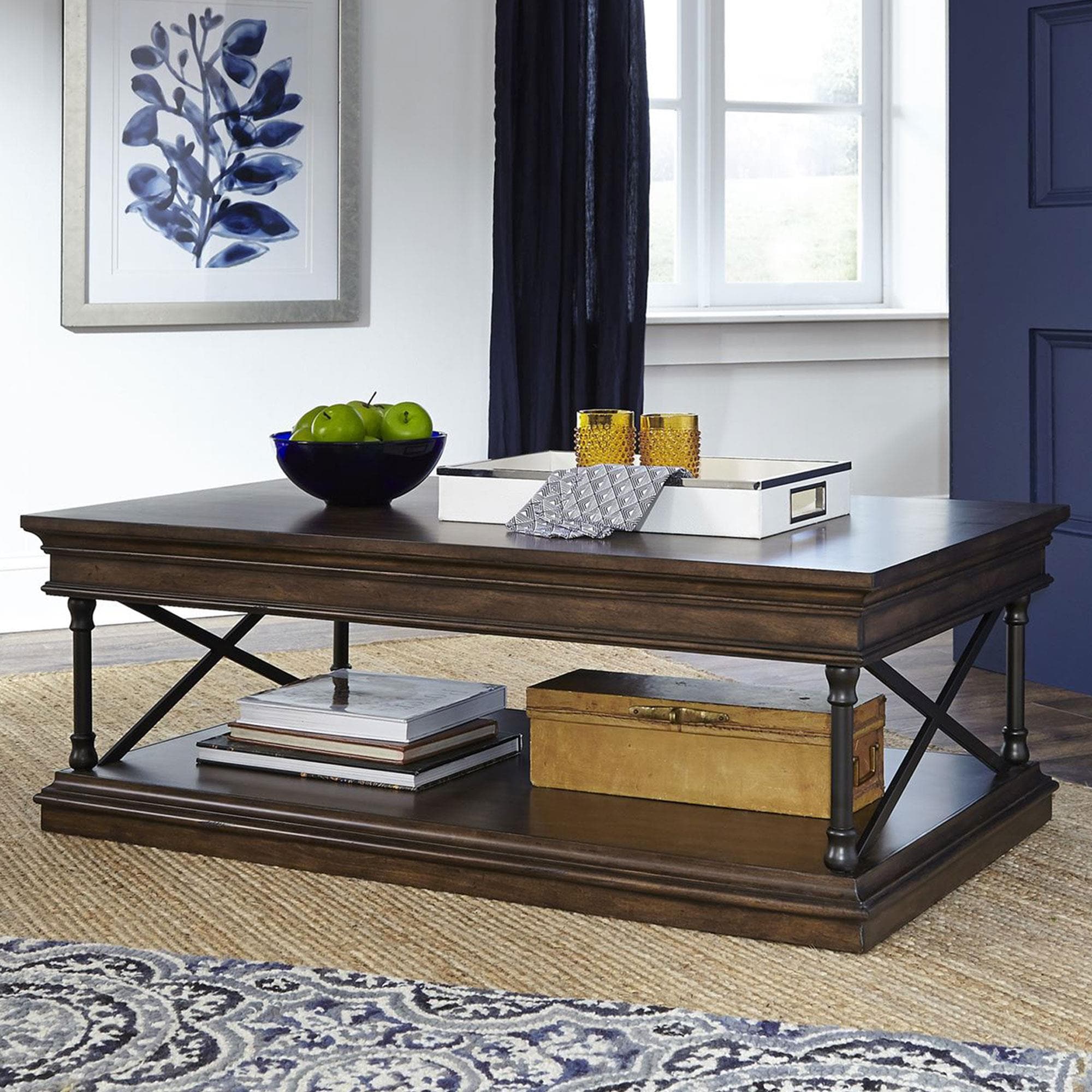 Belle Furnishings Tribeca Rectangular Cocktail Table in Cordovian Brown ...