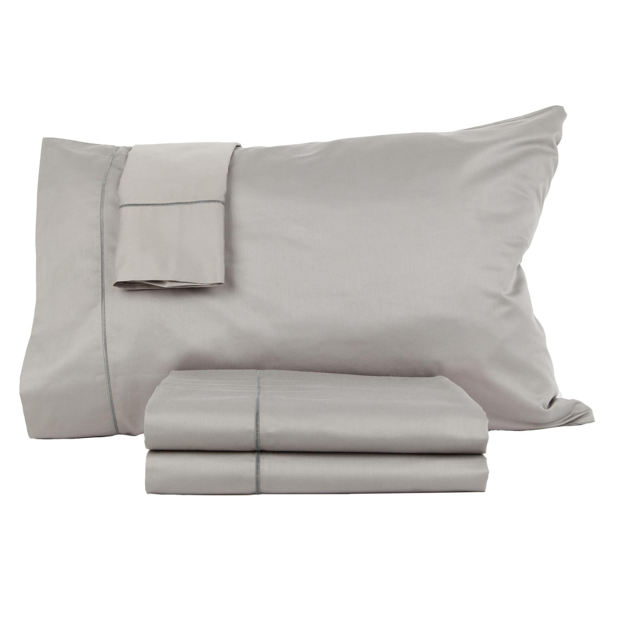 HN International 4-Piece Queen Sateen Sheet Set in Gray | NFM