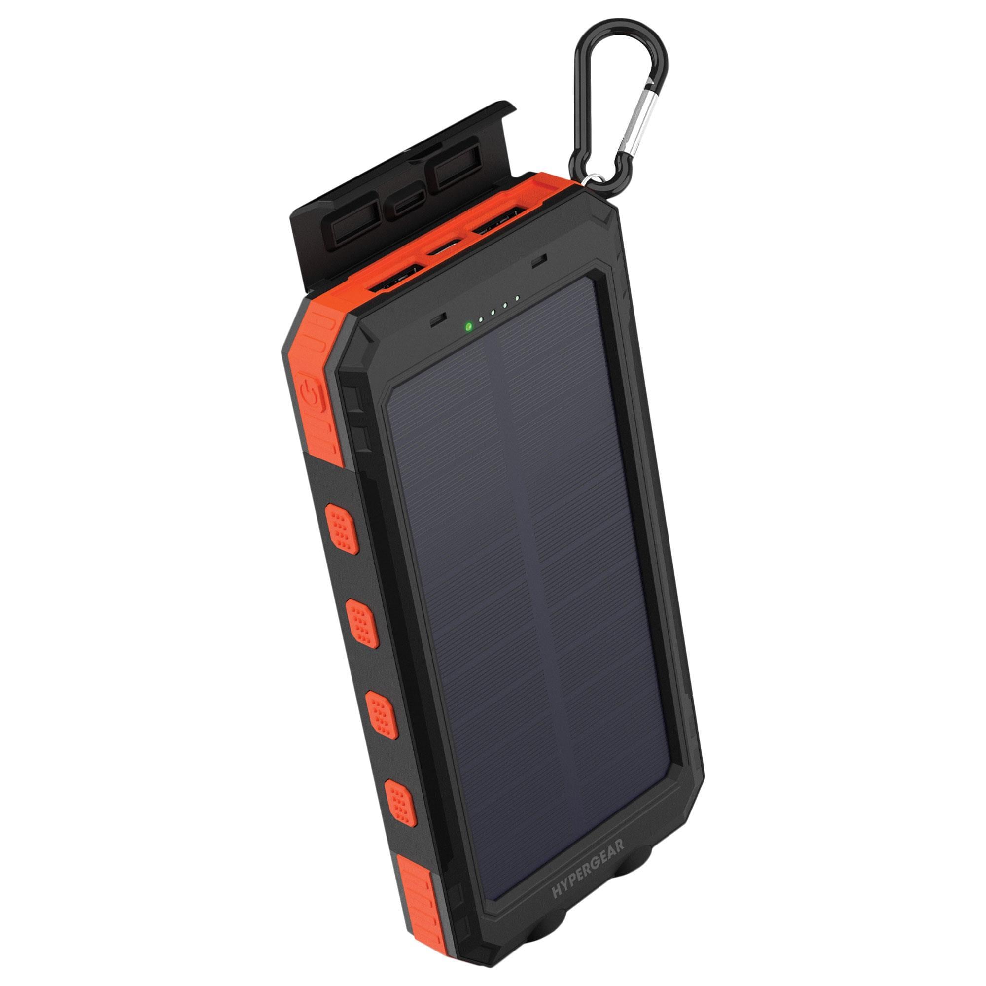 Hypercel 10000 mAh Solar Power Bank in Black and Orange
