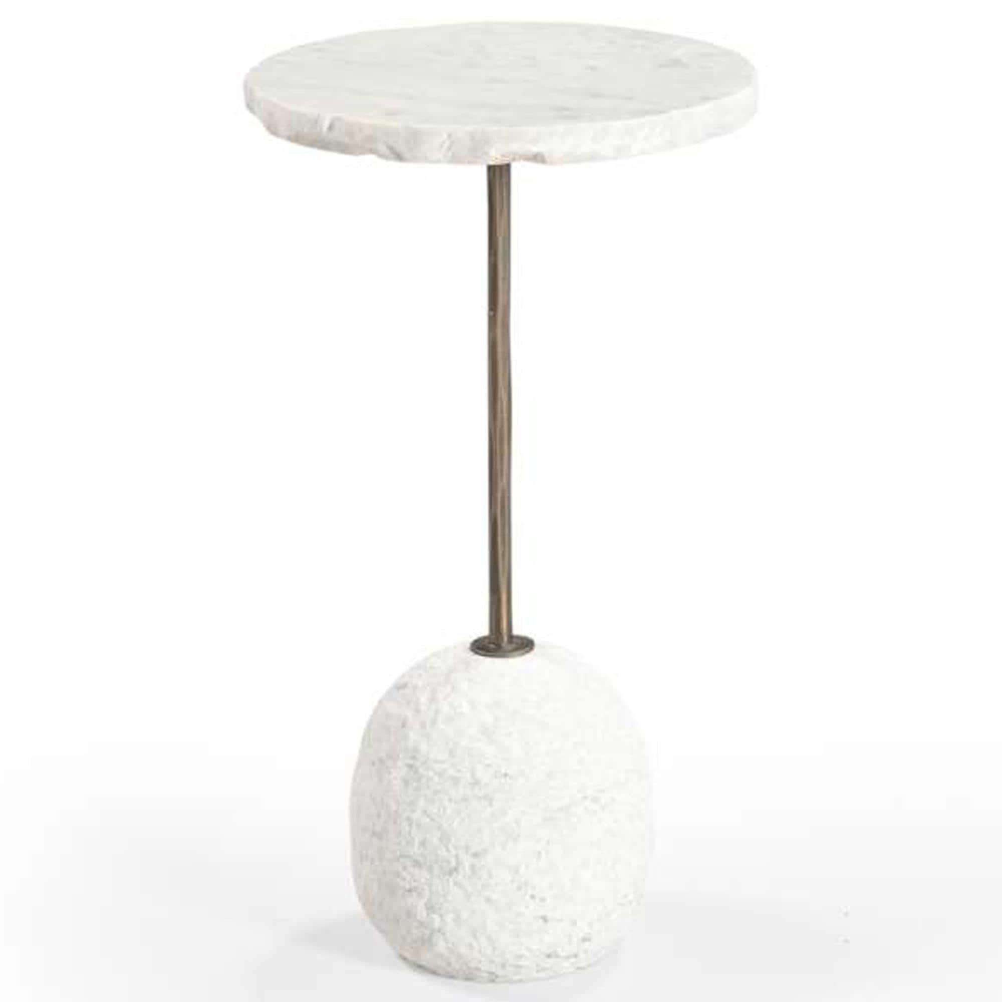 Bassett Mirror Company Aeirith Accent Table in Natural Edge White and ...