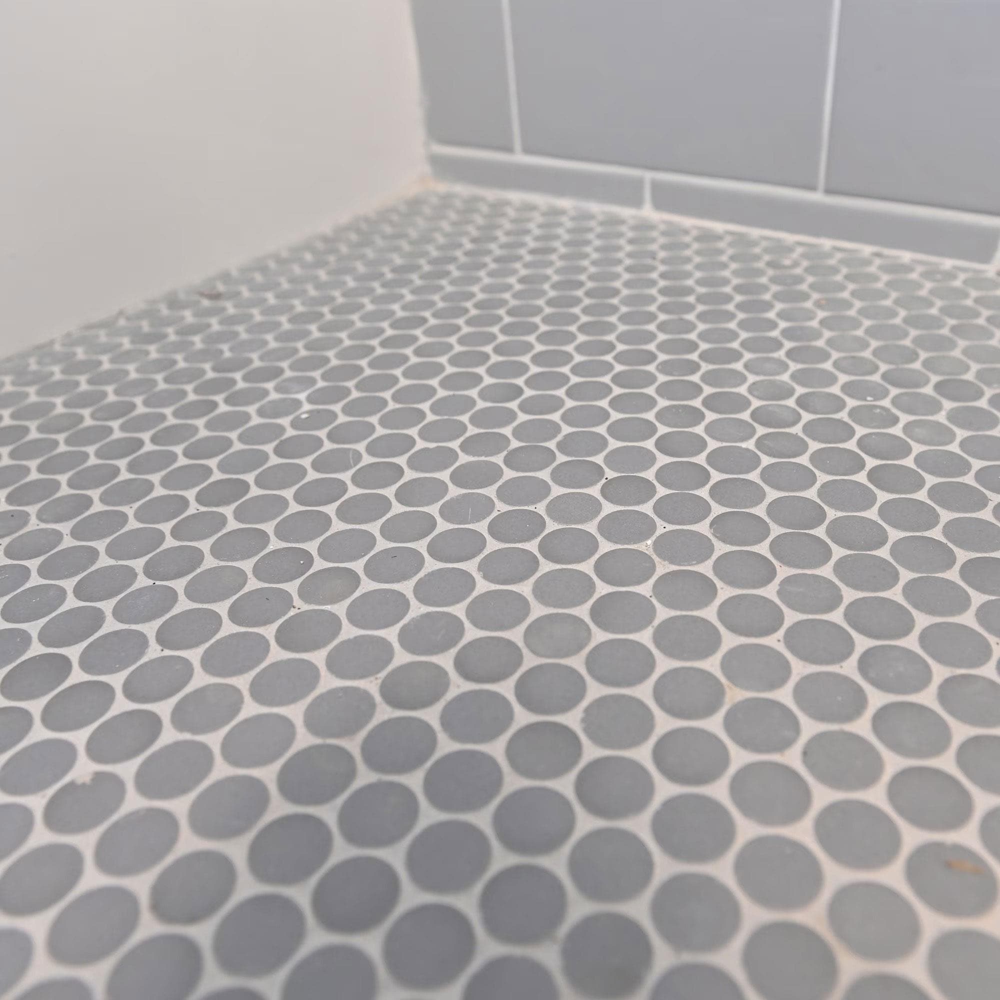 Dal-Tile Keystones Suede Gray 1" x 1" Penny Round on 10" x 22 ...