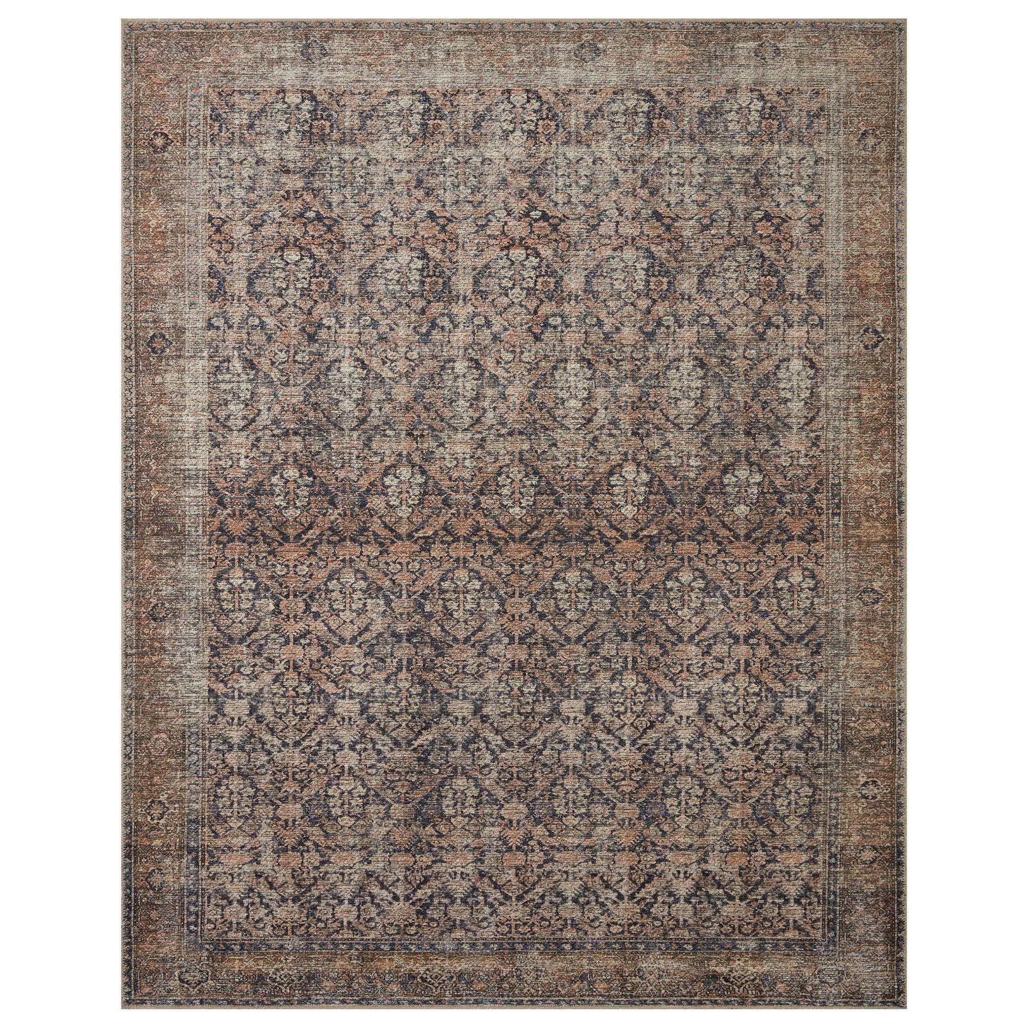 Amber Lewis x Loloi Billie 8'6" x 11'6" Ink and Salmon Area Rug