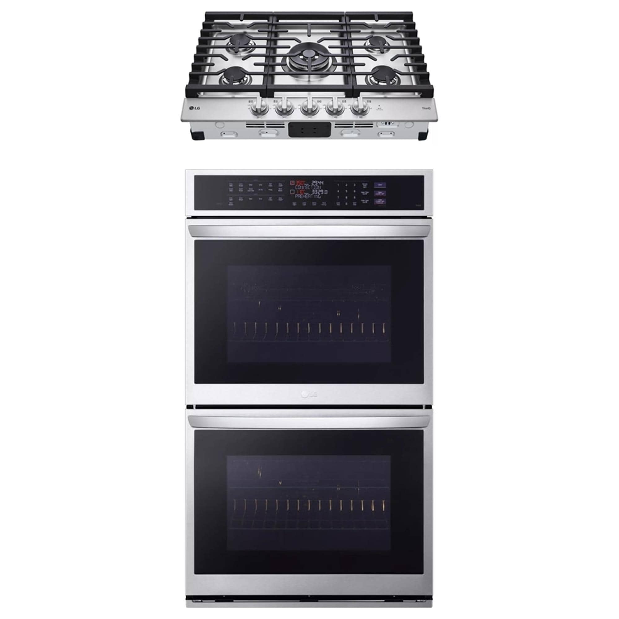 LG 2-Piece Kitchen Package with 9.4 Cu. Ft. Double Wall Oven and 30 ...