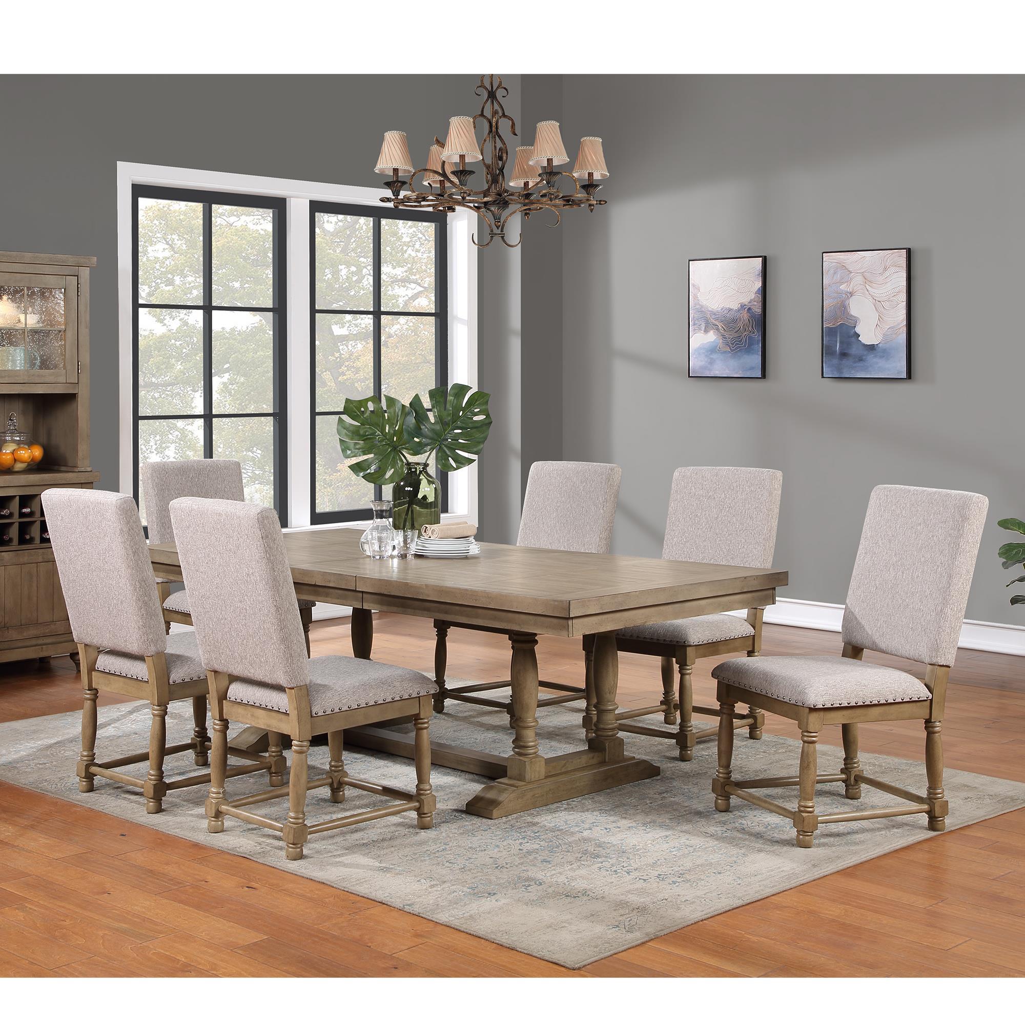 Davis International Dining Table and 6 Chairs in Tan