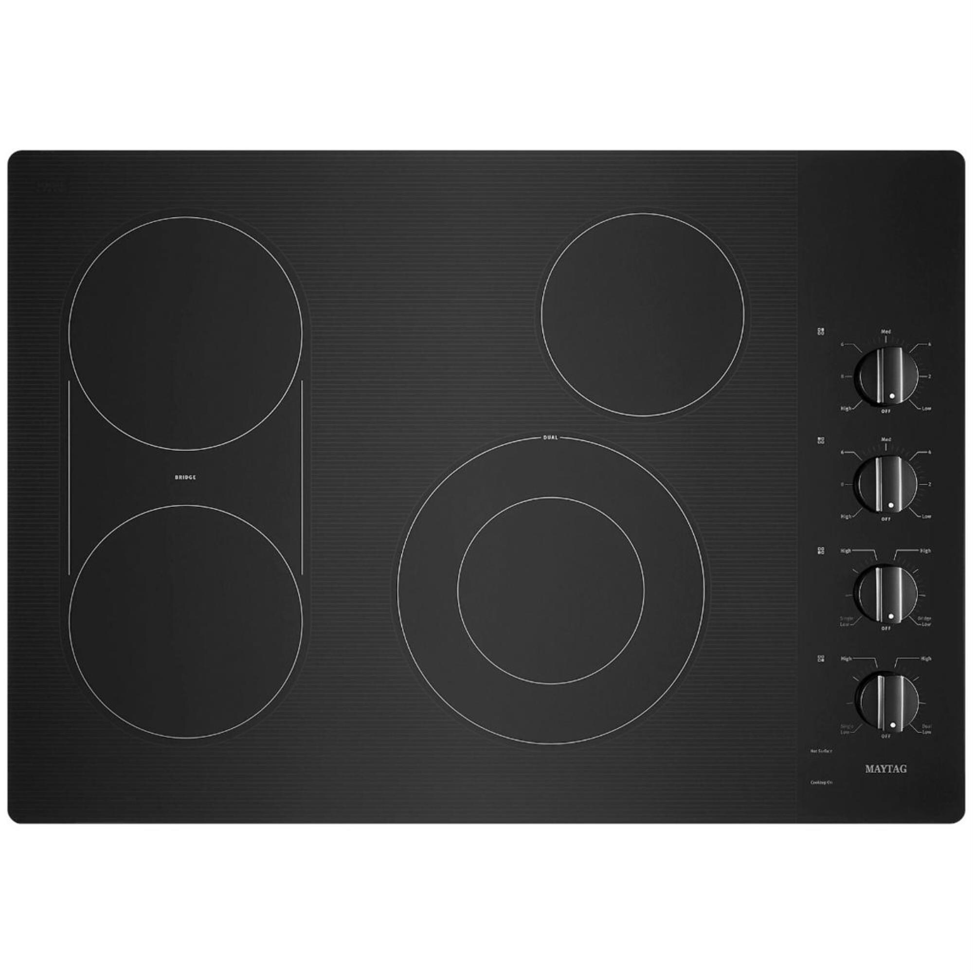 Maytag 30" Electric Cooktop with Reversible Grill and Griddle in Black ...