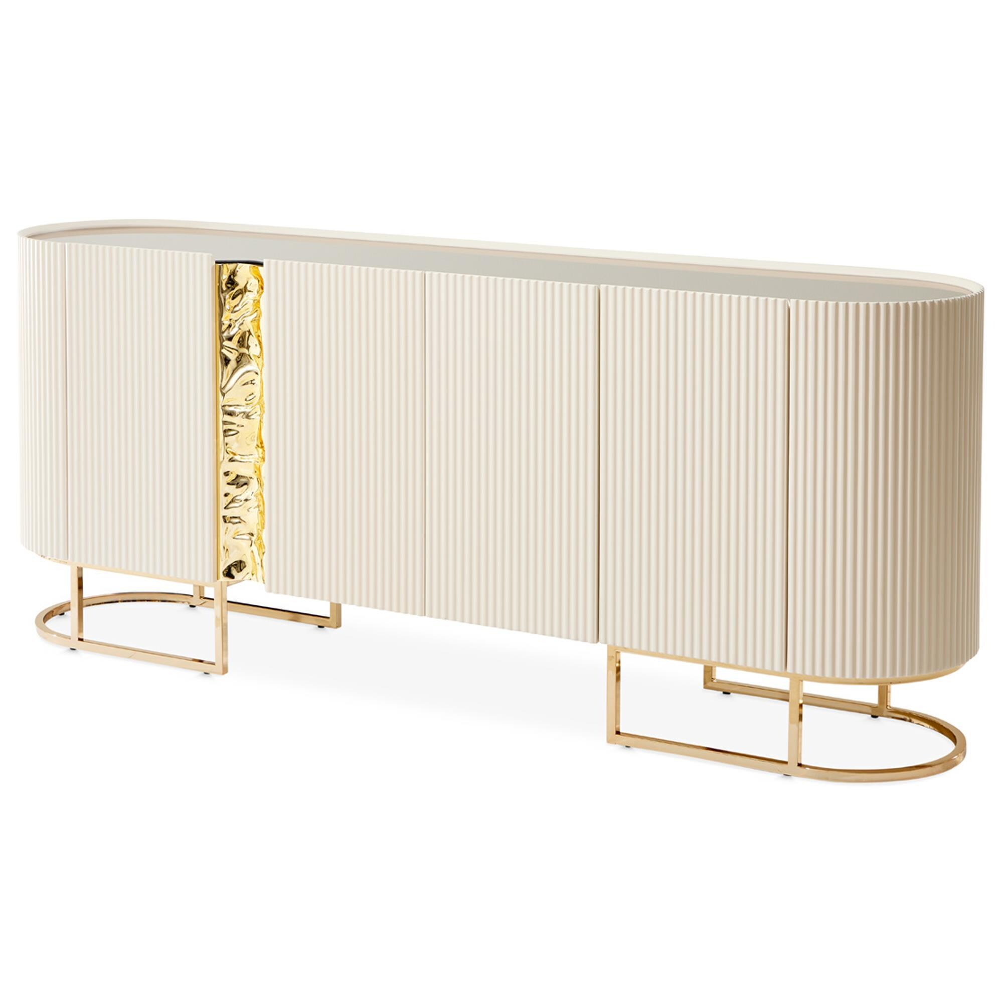 Vista Haus Lisbon Console Table in Silken Matte Cream