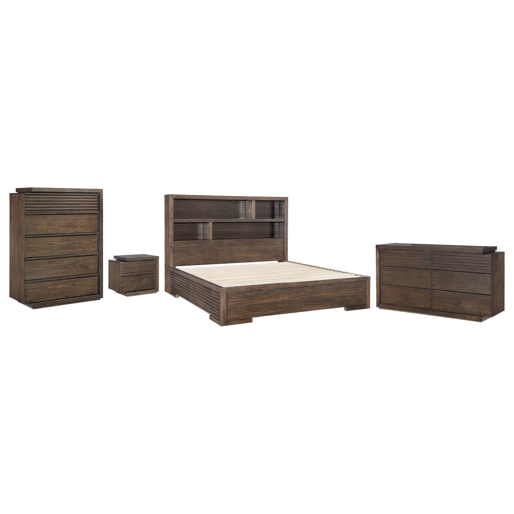 Legacy Classic Architect 4-Piece King Bookcase Bedroom Set in Onyx with ...