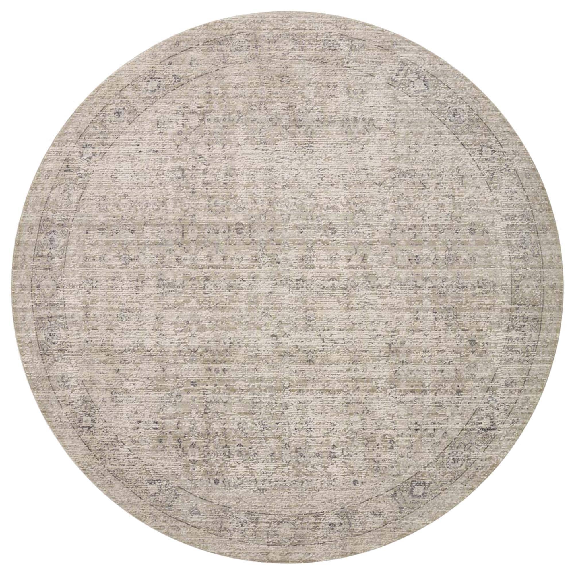 Amber Lewis x Loloi Alie 5'3" Round Taupe and Dove Area Rug