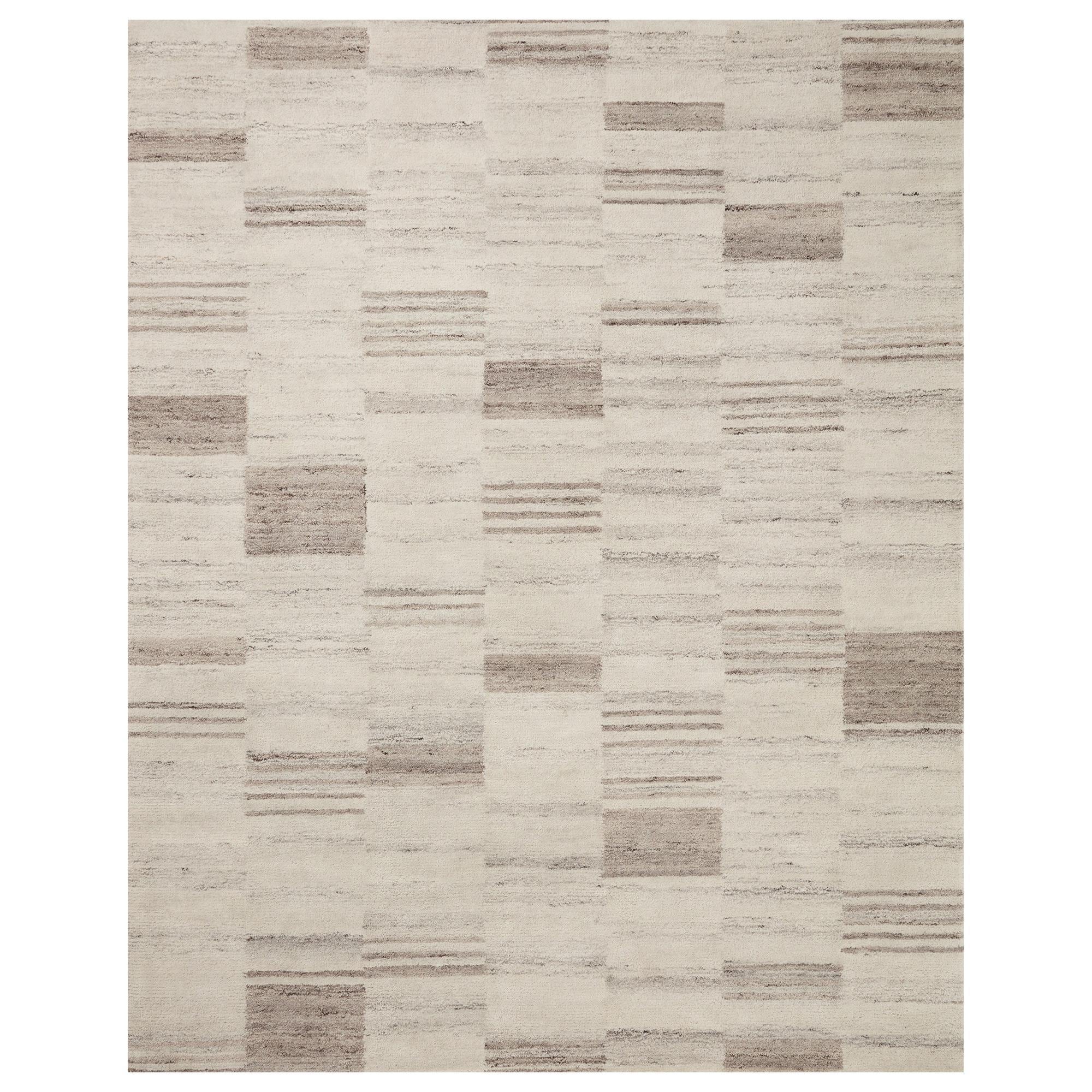 Amber Lewis x Loloi Rocky 8'6" x 11'6" Ivory and Dove Area Rug