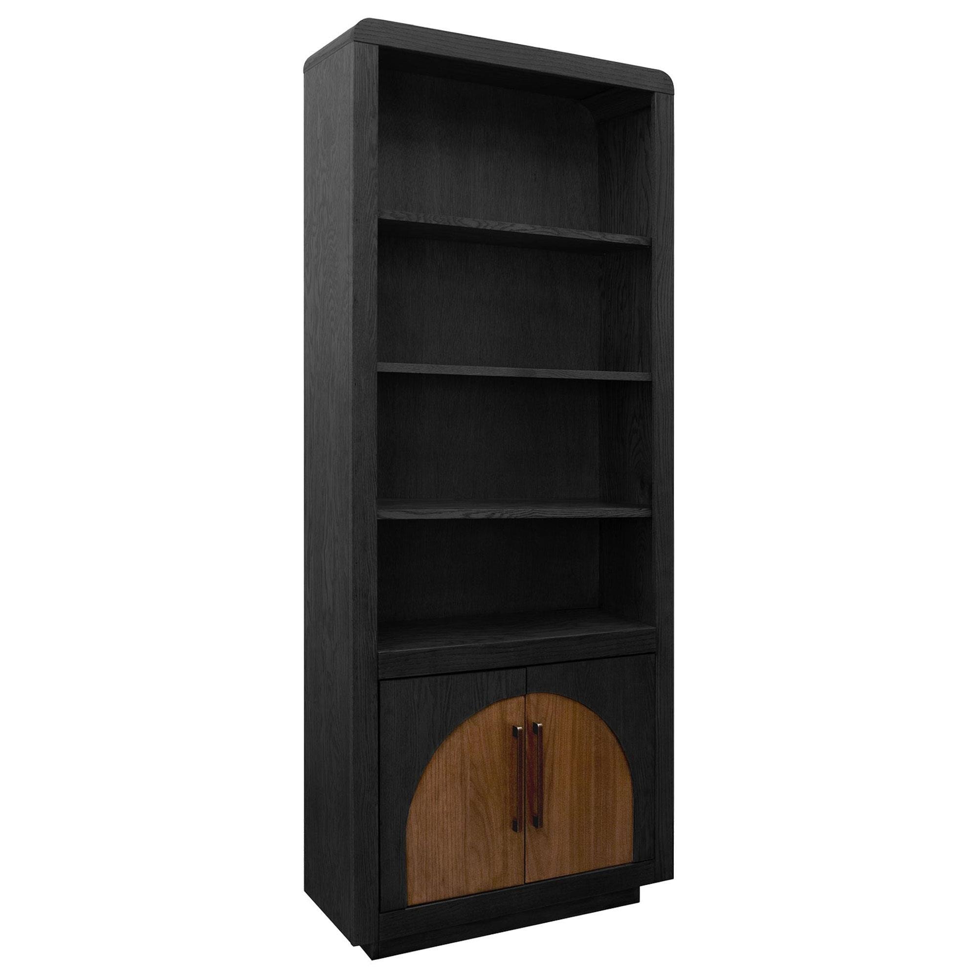 Legends Home Eclipse 78" Bookcase in Clove and Natural Walnut