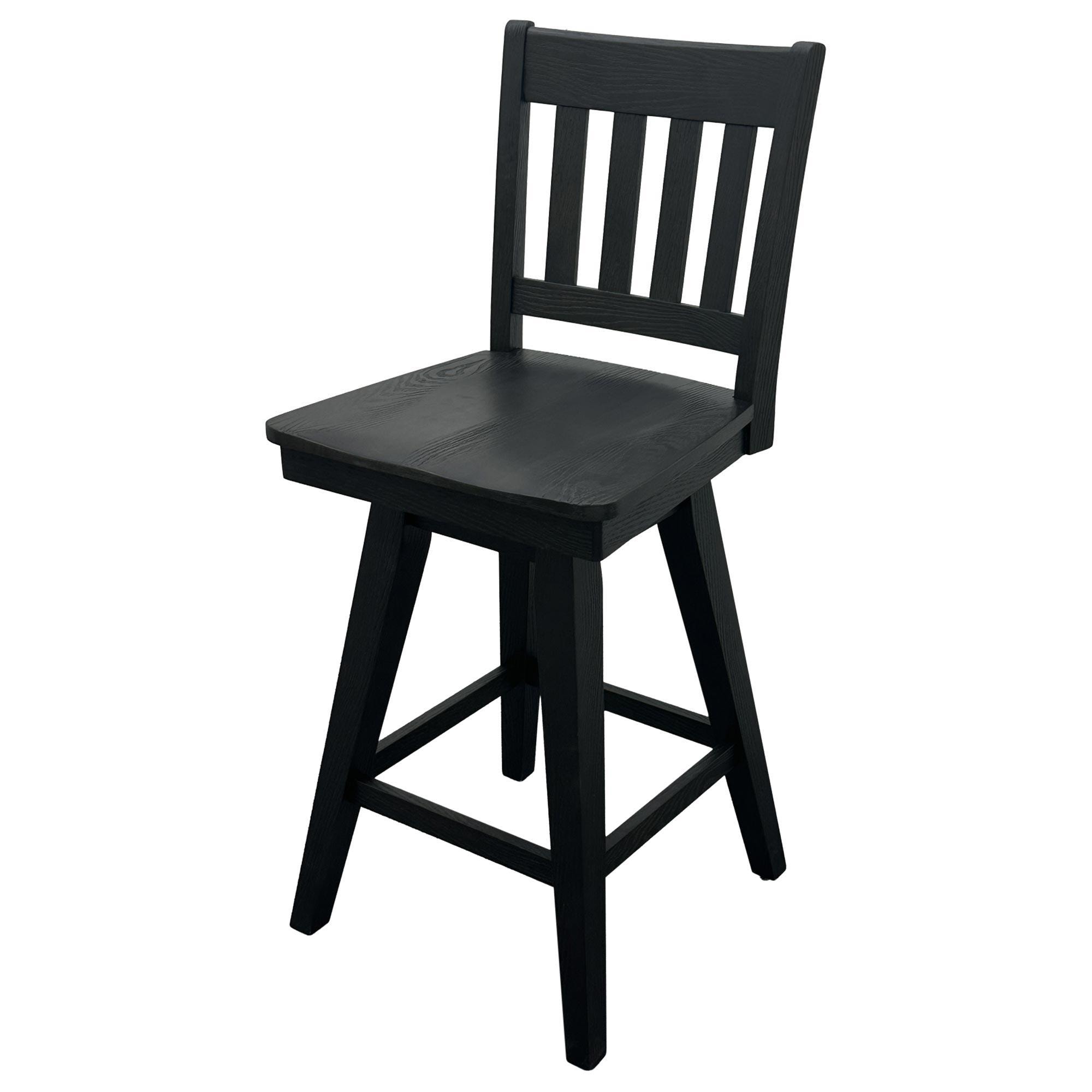 Hawthorne Furniture Solid Wood Slat Back Counter Stool in Black