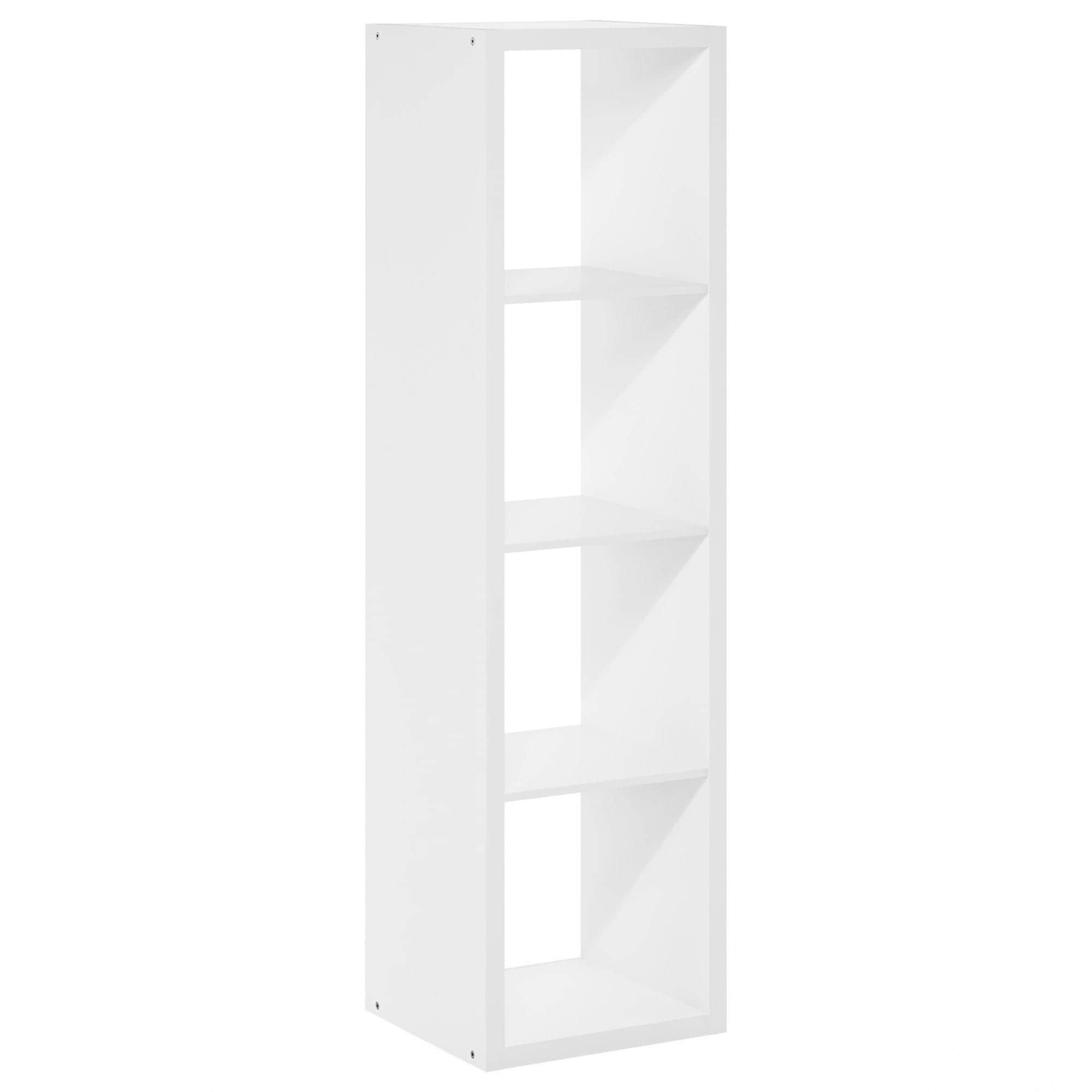 HOMLUX 4-Cube Vertical Reversible Open Back Bookshelf in White
