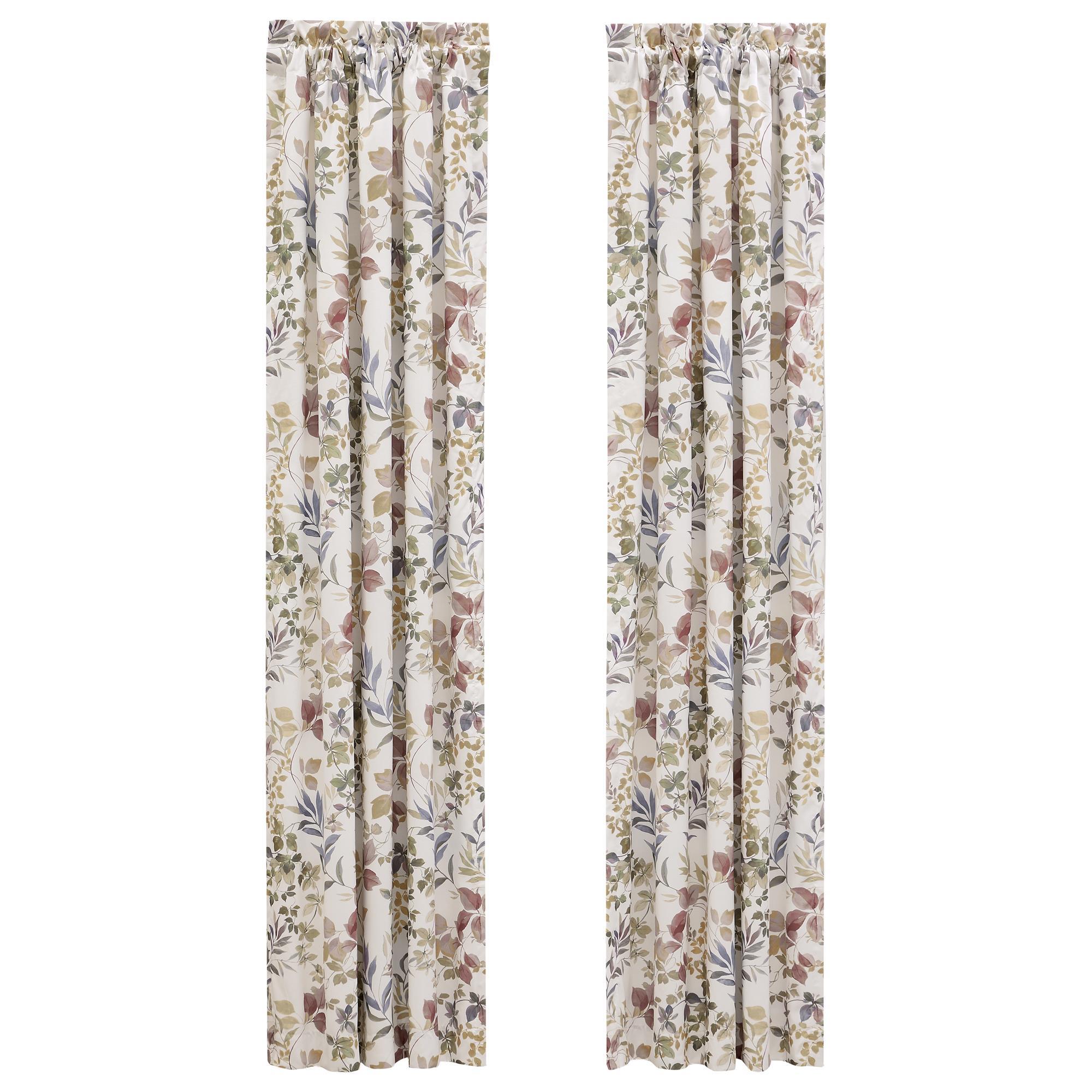 Royal Court Rosewood 84" x 41" Square Window Panel Pair in Blush, Green ...