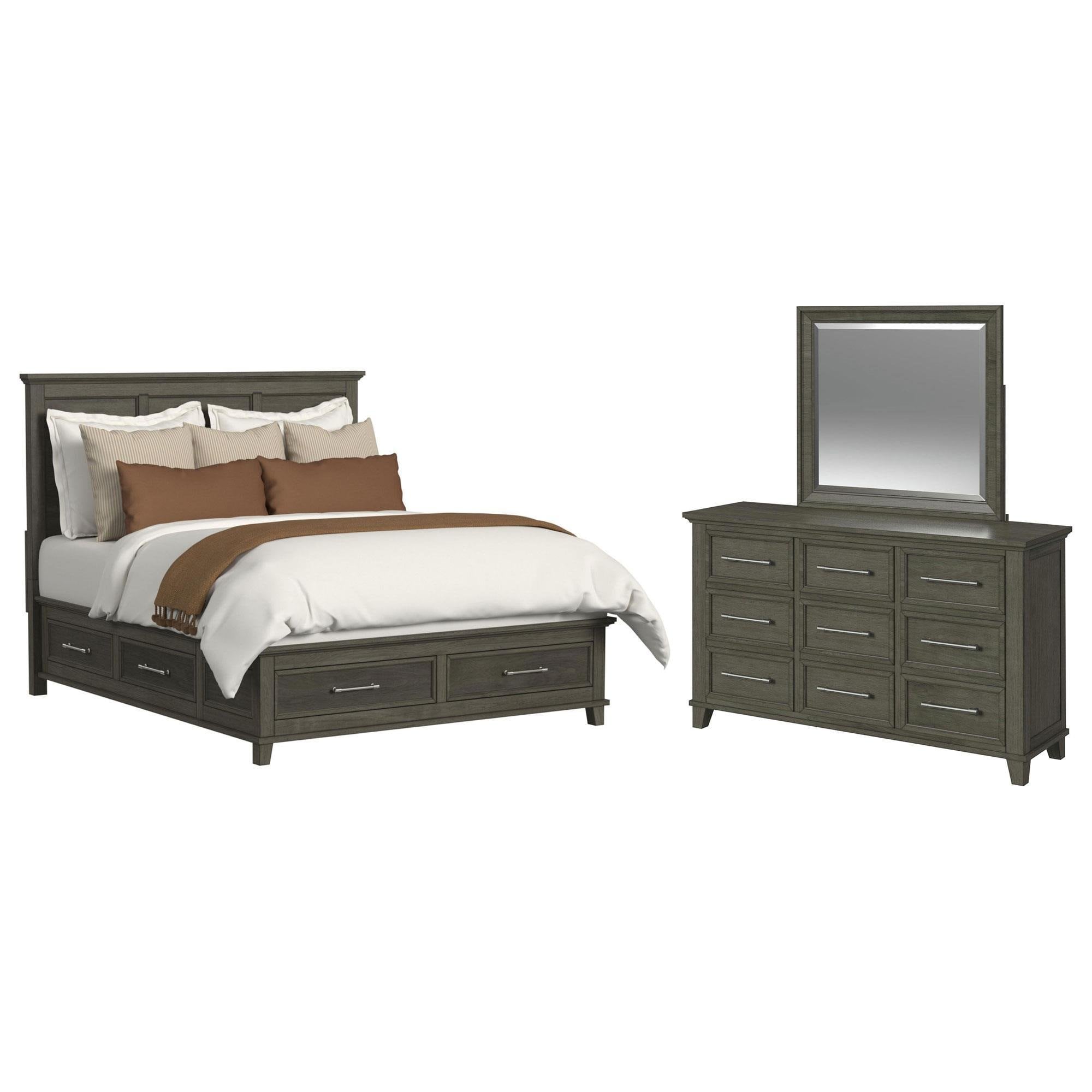 Mayberry Hill Canterbury 3-Piece King Storage Bedroom Set in Grey