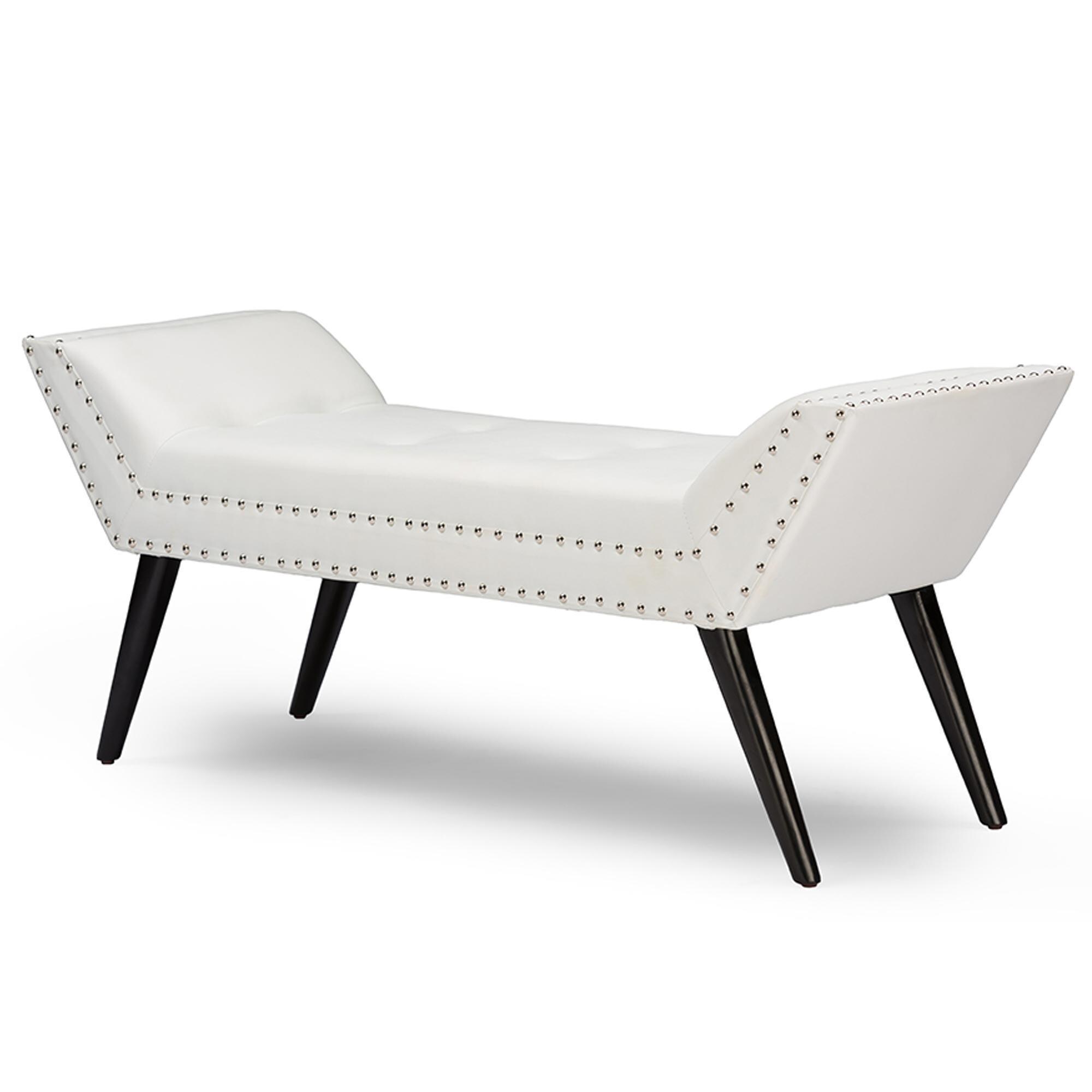 Baxton Studio Tamblin Ottoman Bench in White
