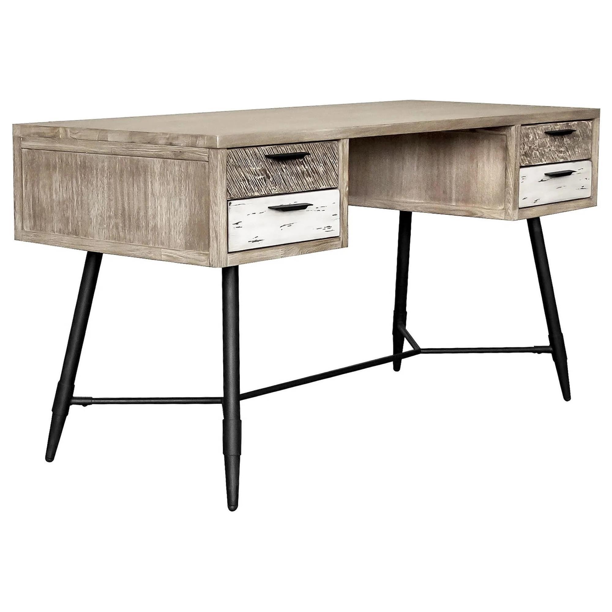 Blue River Bridges Desk in Natural and Gray
