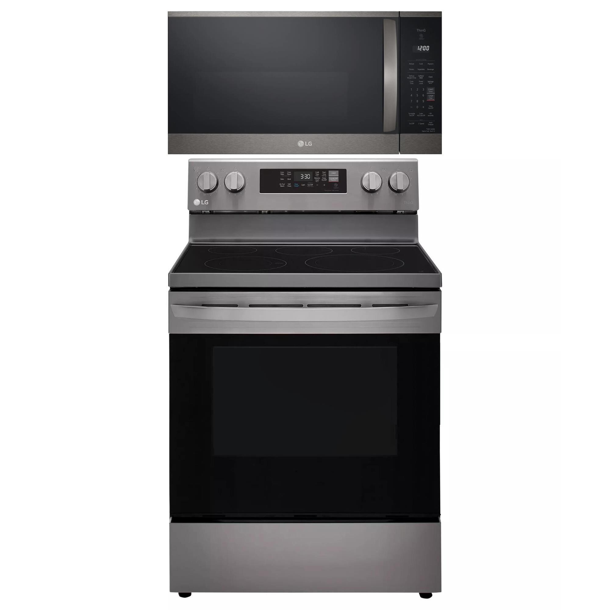 LG 2-Piece Kitchen Package with 30" Electric Range and 1.8 cu. ft. Over ...
