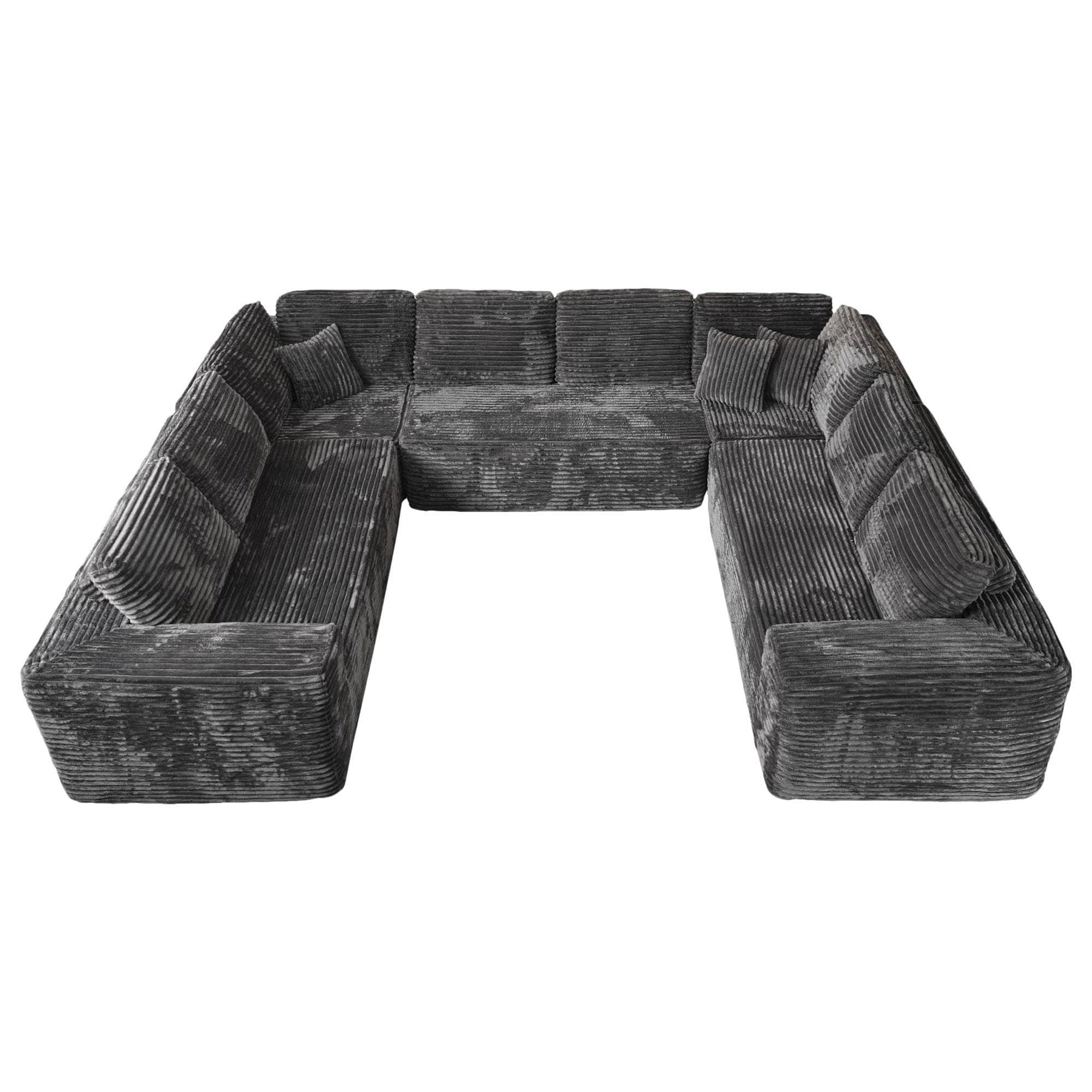 Homlux HOMLUX Modular Floor Sofa with Plush Corduroy, U-Shaped ...