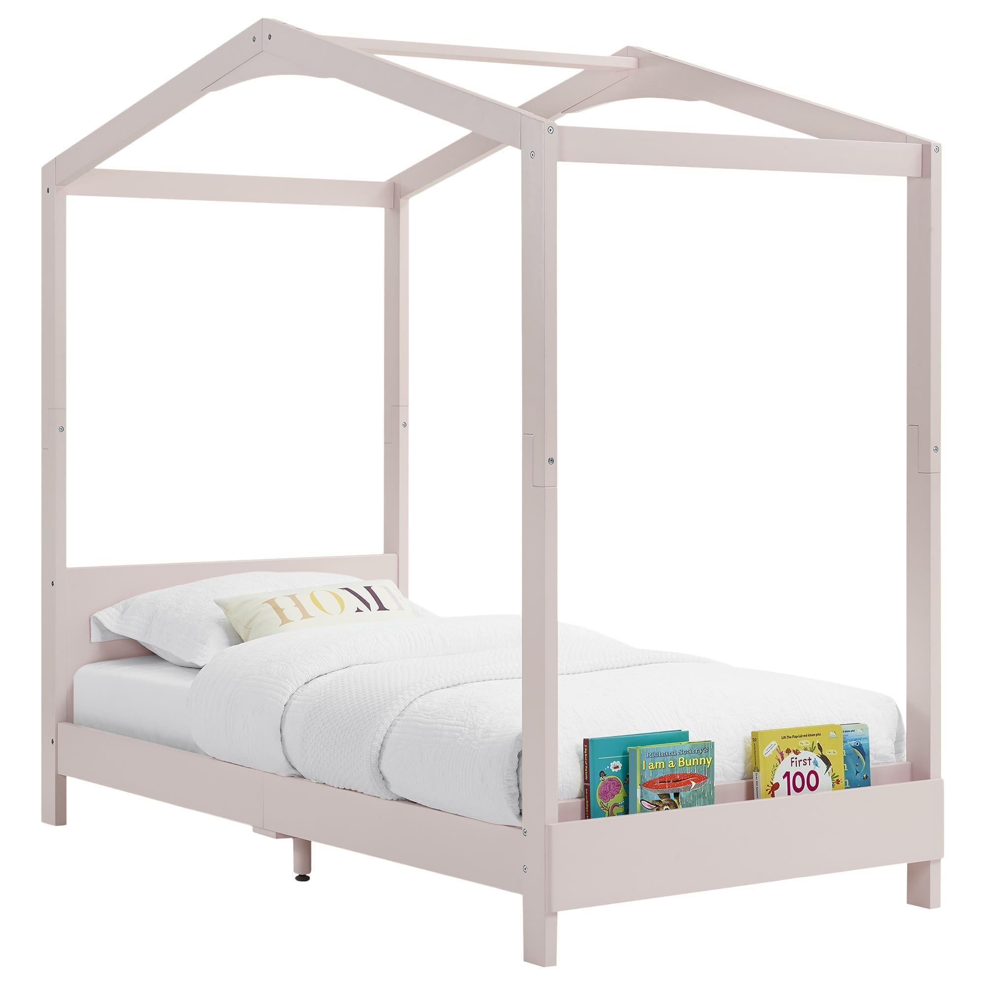 Delta Children Poppy Twin House Bed in Blush Pink