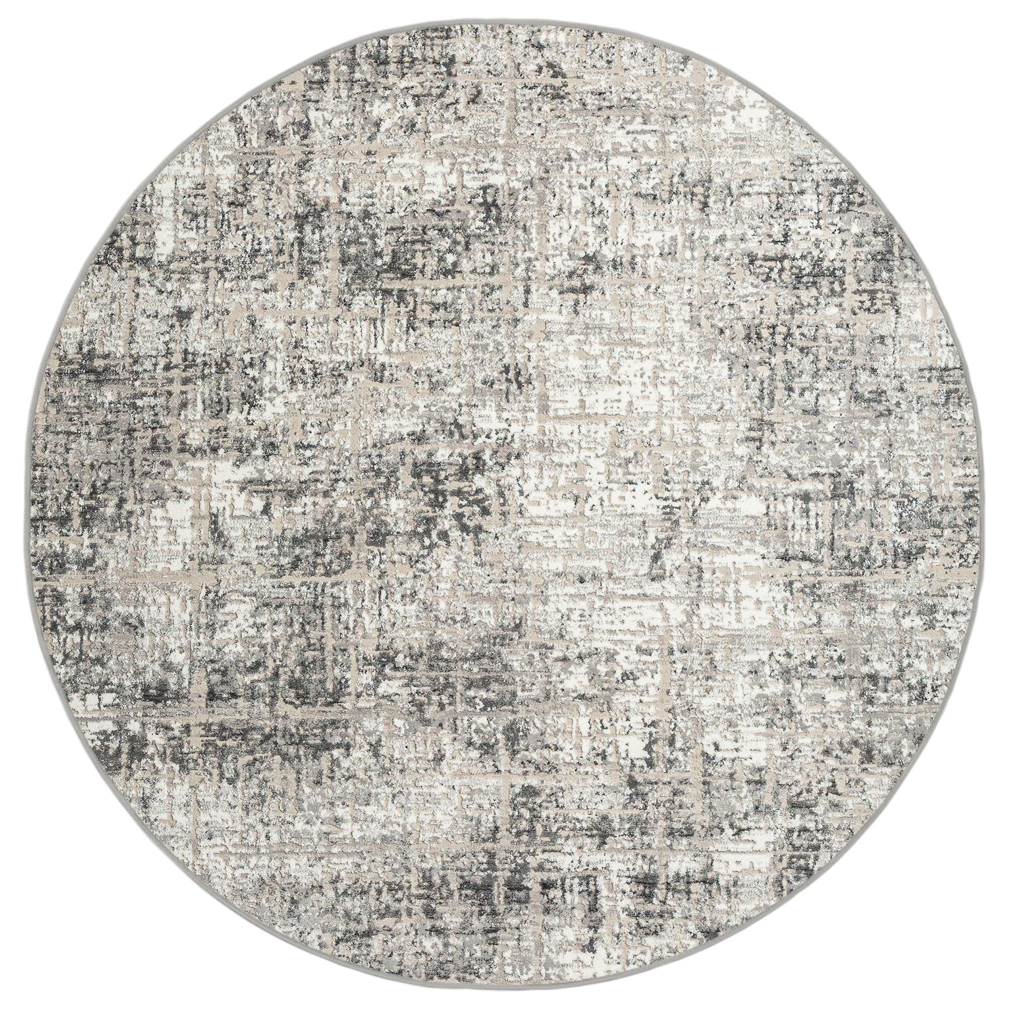Radici USA Livigno Transitional 7'10" Round Grey Area Rug