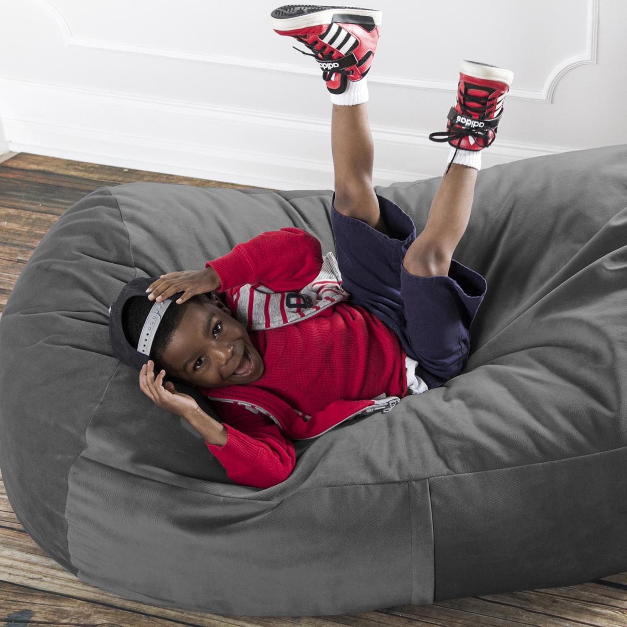 Jaxx 4' Lounger Bean Bag in Charcoal