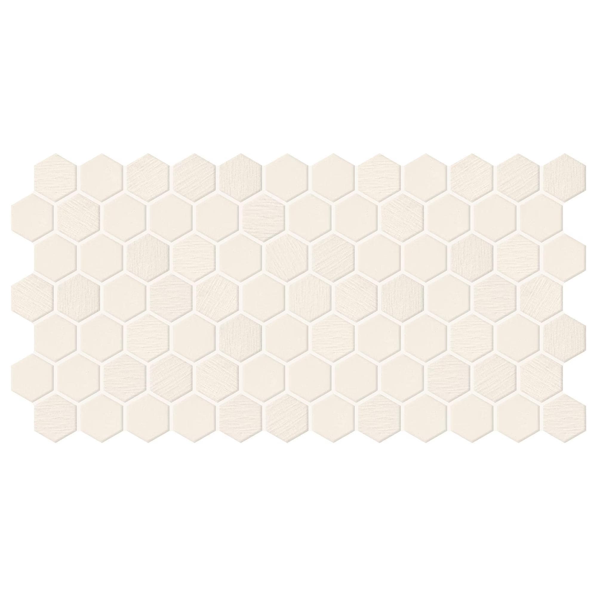 Dal-Tile Keystone Biscuit 2" x 2" Hexagon on 12" x 24" Ceramic Mosaic Sheet