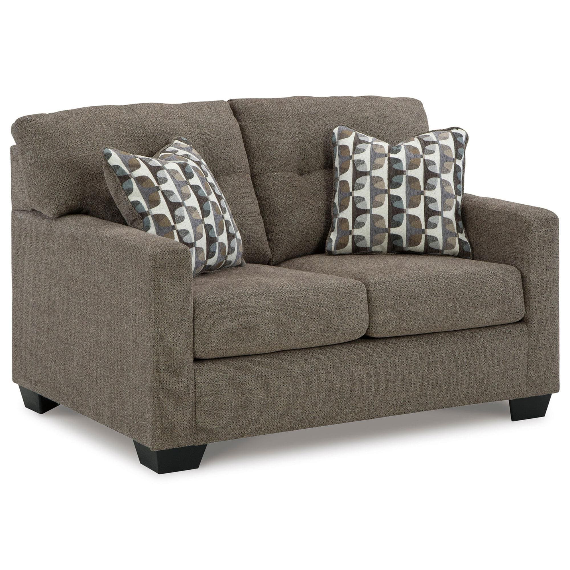 Ashley Mahoney Stationary Loveseat in Chocolate