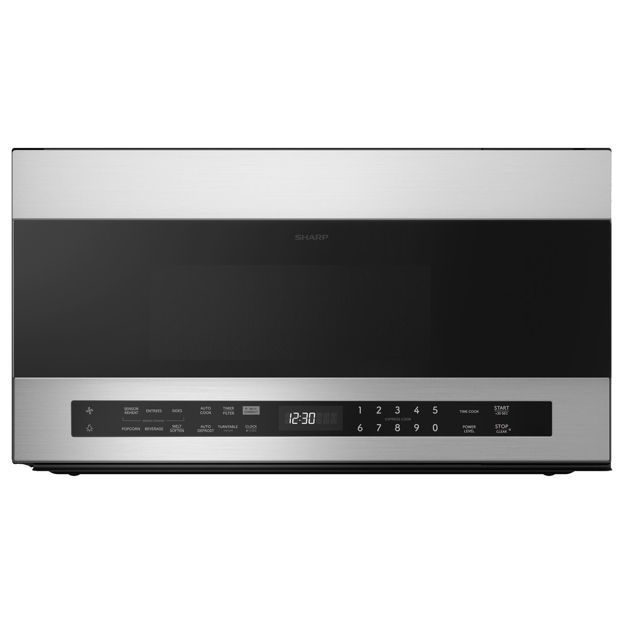 Sharp 1.9 Cu. Ft. Smart Over the Range Microwave Oven in Black and ...