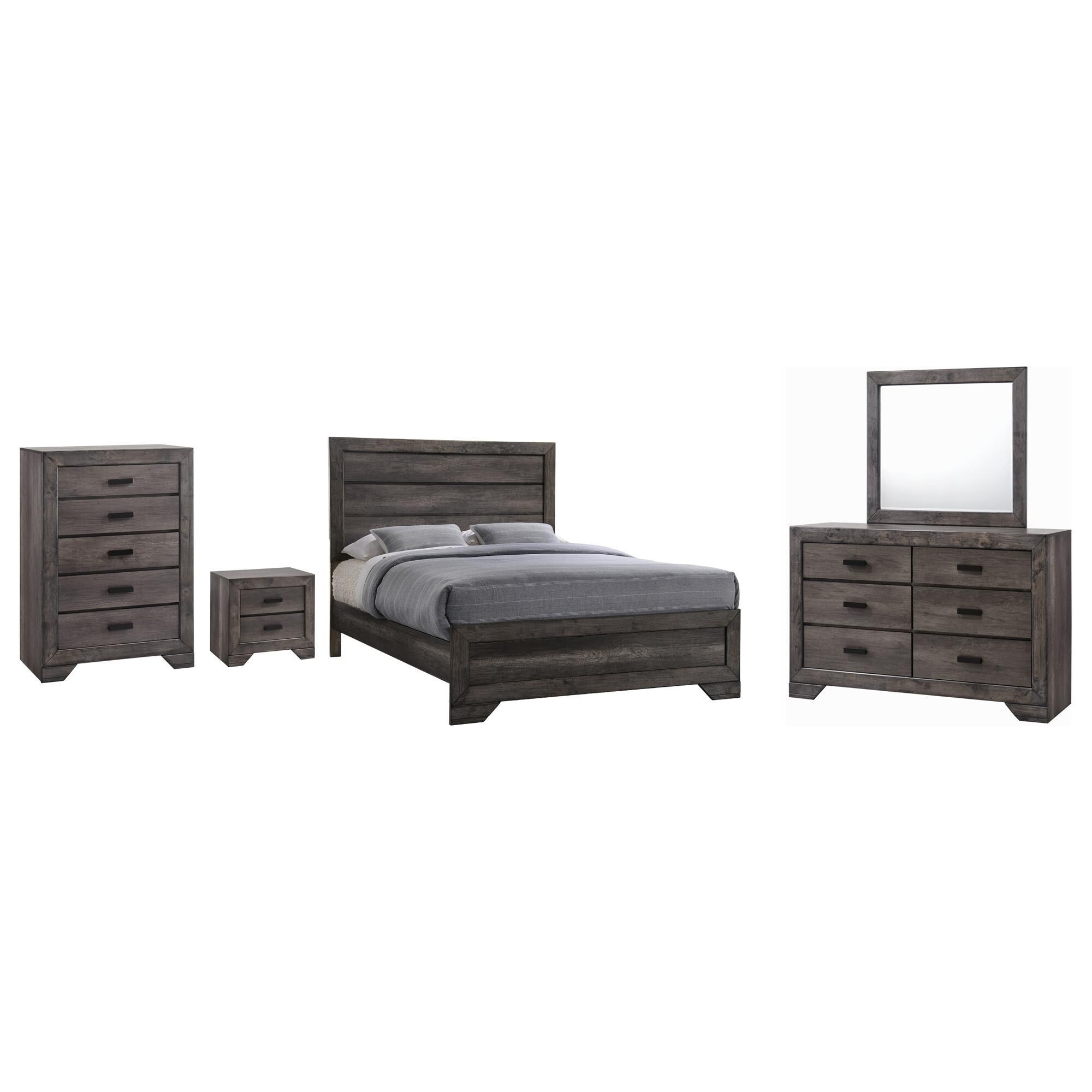 Mayberry Hill Nathan 5-Piece Full Bedroom Set in Gray Oak