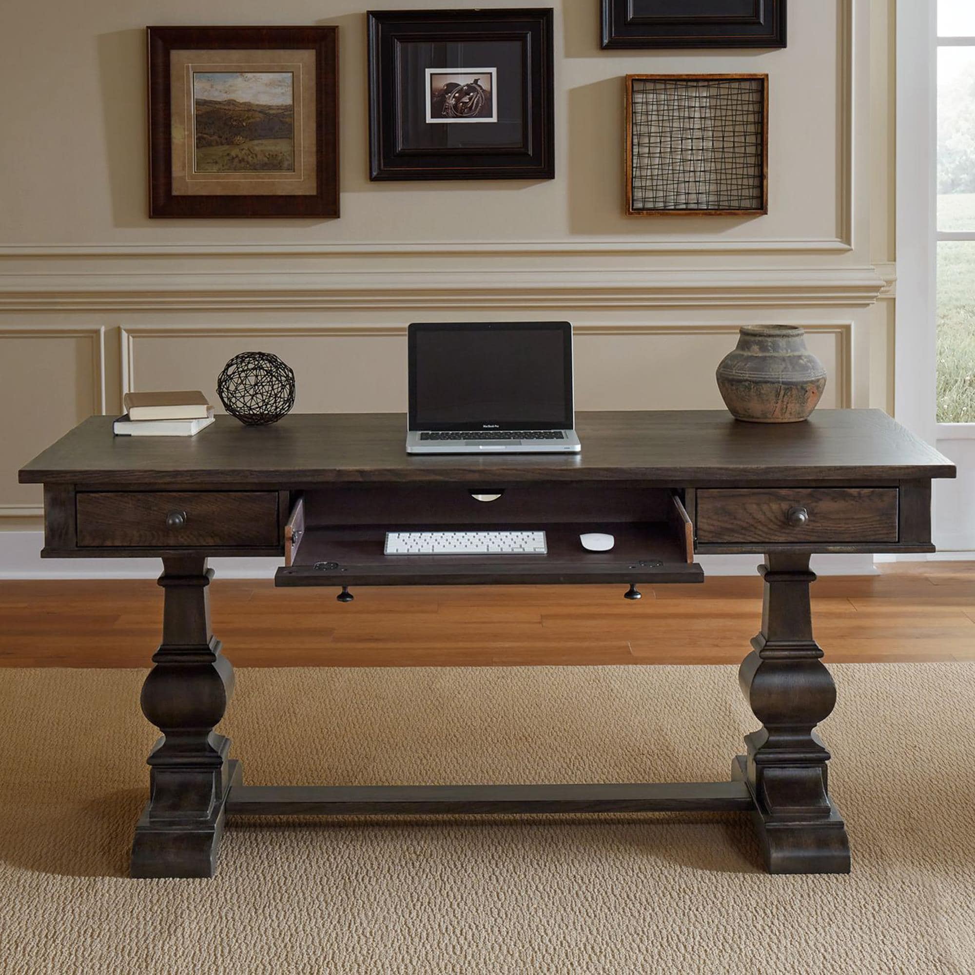 Belle Furnishings Paradise Valley Writing Desk in Saddle Brown