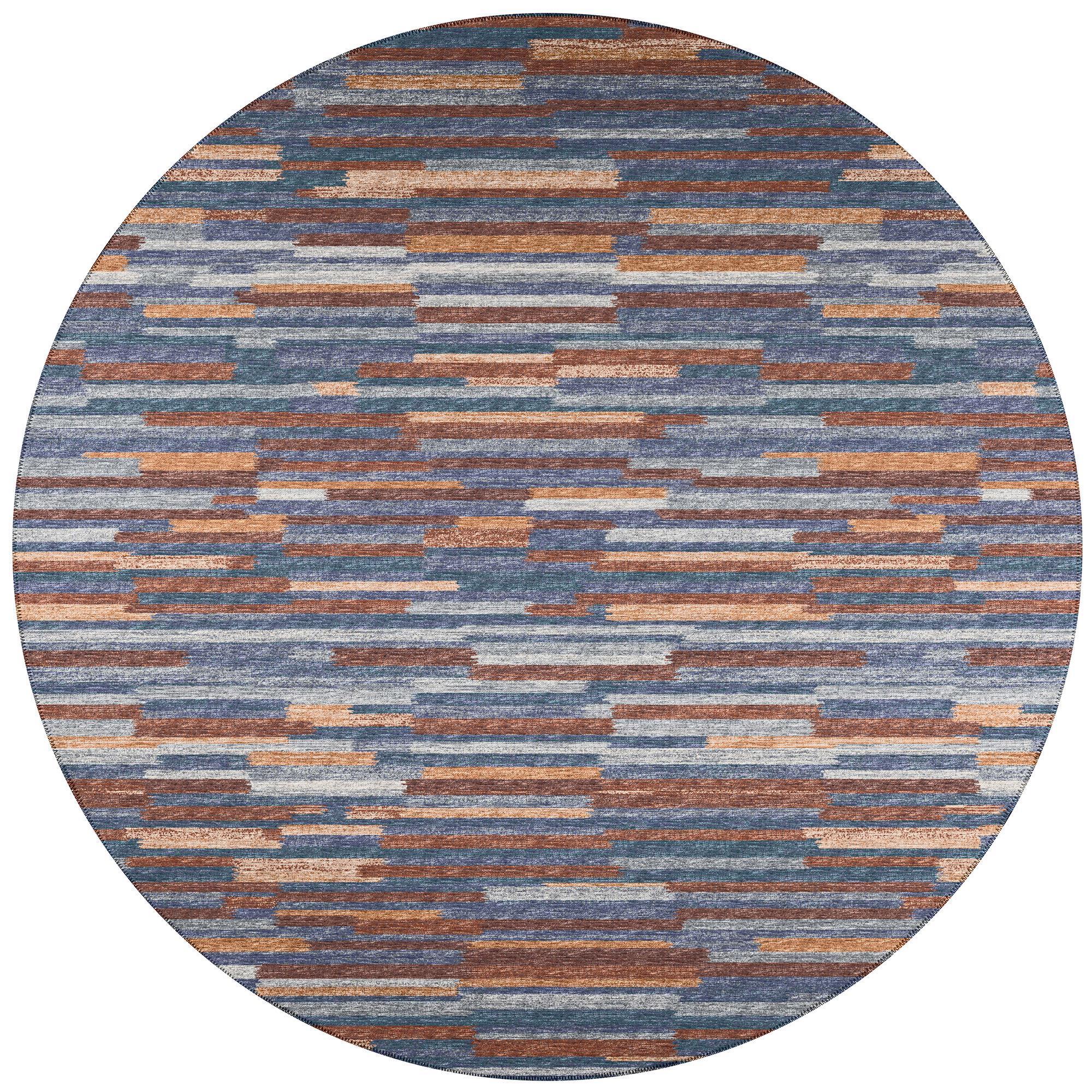 Dalyn Rug Company Sedona Striped 6' Round Denim Indoor/Outdoor Area ...