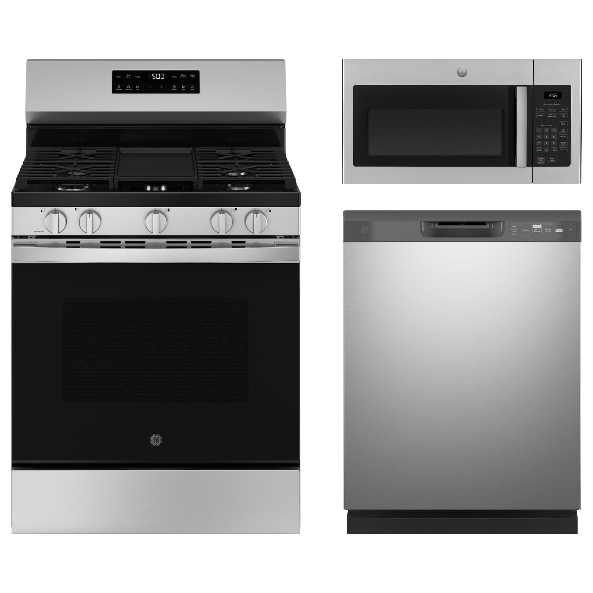 GE Appliances 3 Piece Kitchen Package in Stainless Steel
