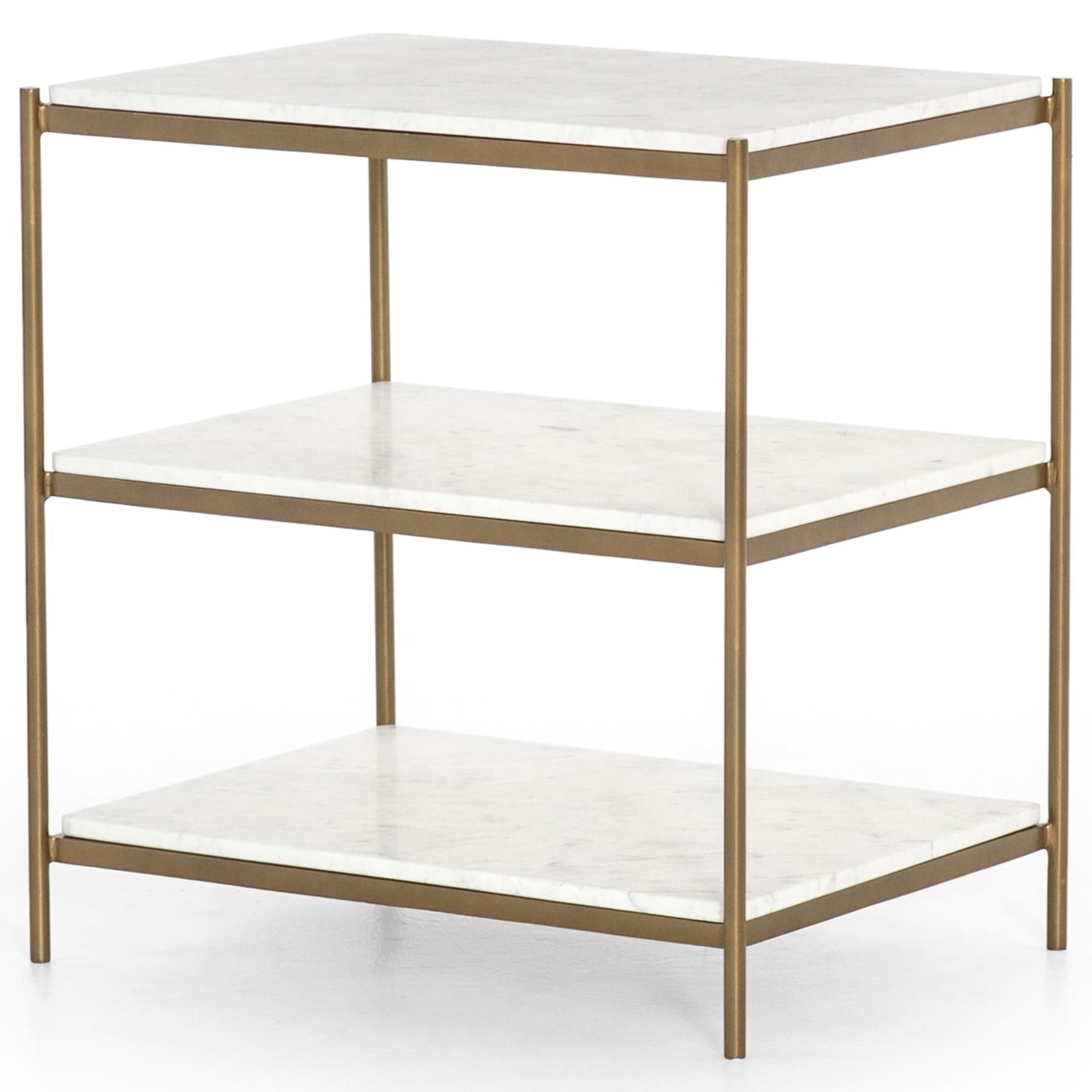 Four Hands Felix Nightstand Top and Shelves in Polished White